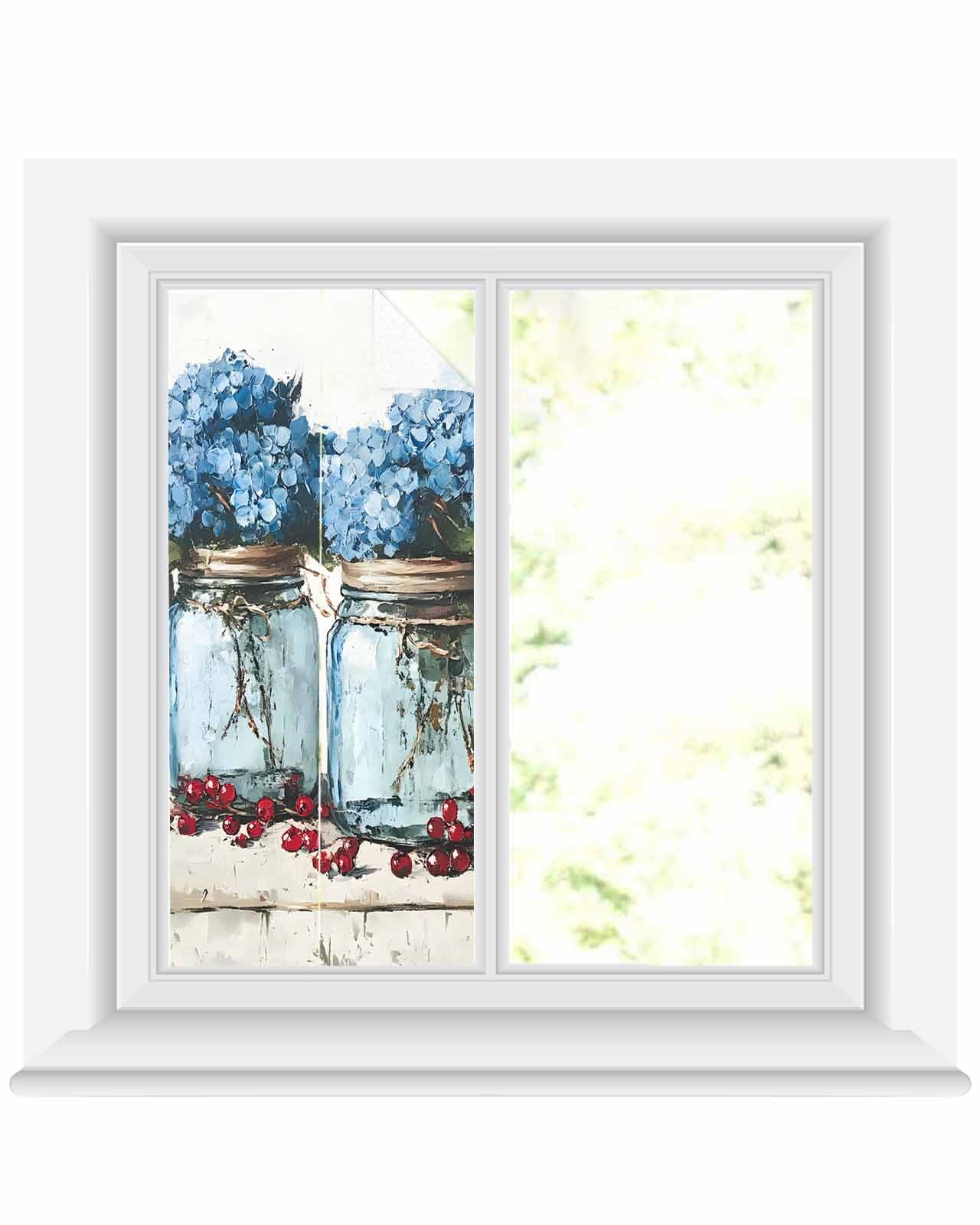 Window Privacy Film Vintage Flowers Stained Glass Window Film ...