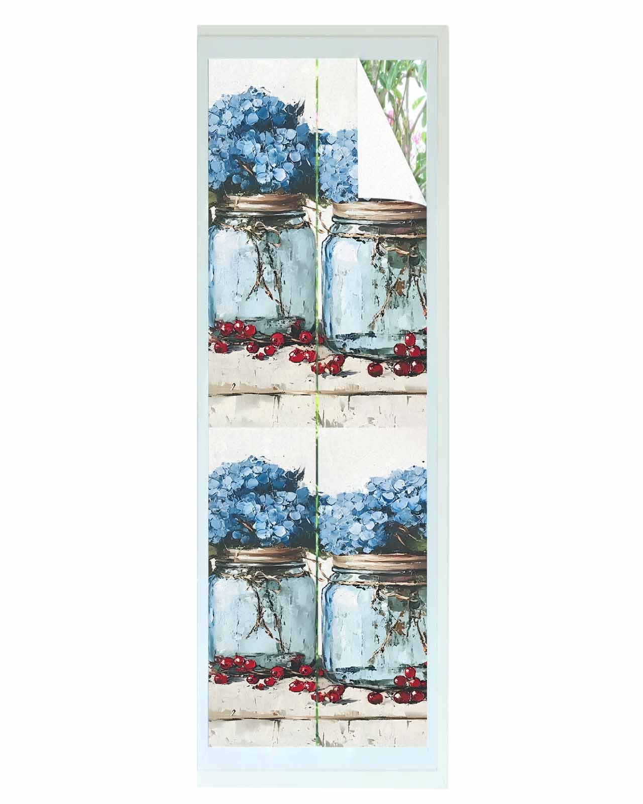 Window Privacy Film Vintage Flowers Stained Glass Window Film ...