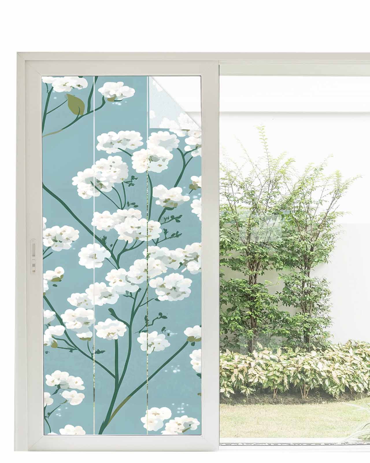 Window Privacy Film Vintage Flowers Stained Glass Window Film ...