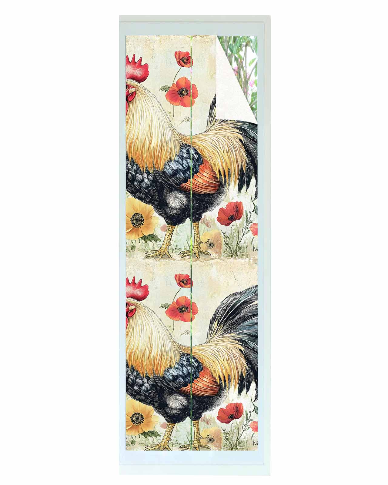 Window Privacy Film Vintage Rooster Stained Glass Window Film ...