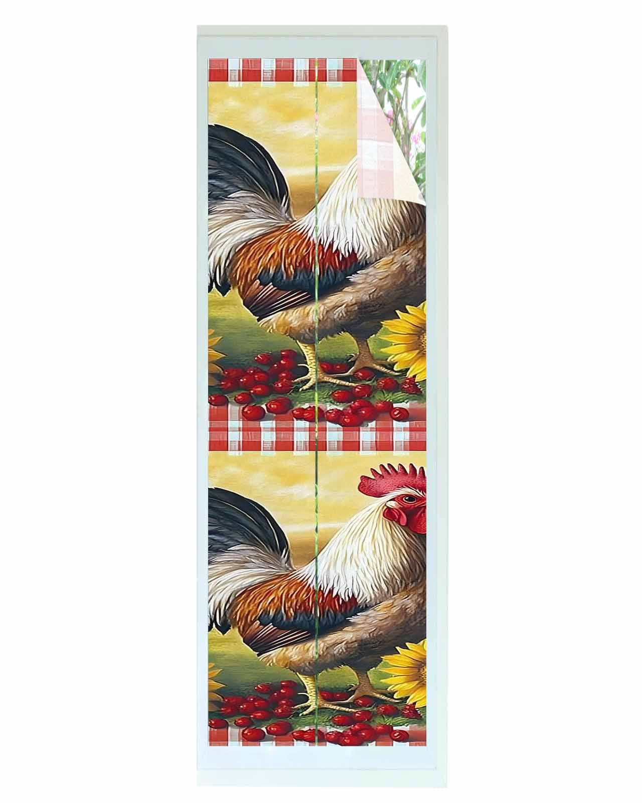 Window Privacy Film Vintage Rooster Stained Glass Window Film ...