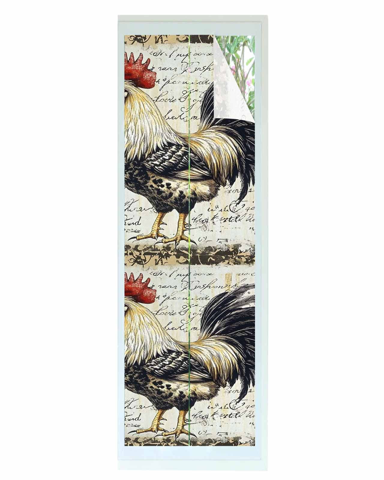 Window Privacy Film Vintage Rooster Stained Glass Window Film ...
