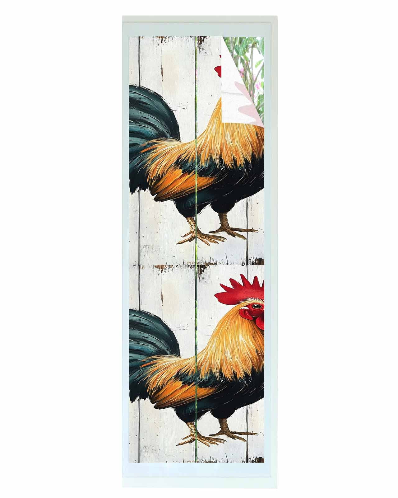 Window Privacy Film Vintage Rooster Stained Glass Window Film ...