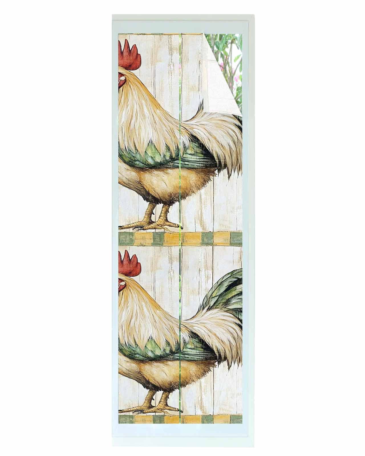 Window Privacy Film Vintage Rooster Stained Glass Window Film ...