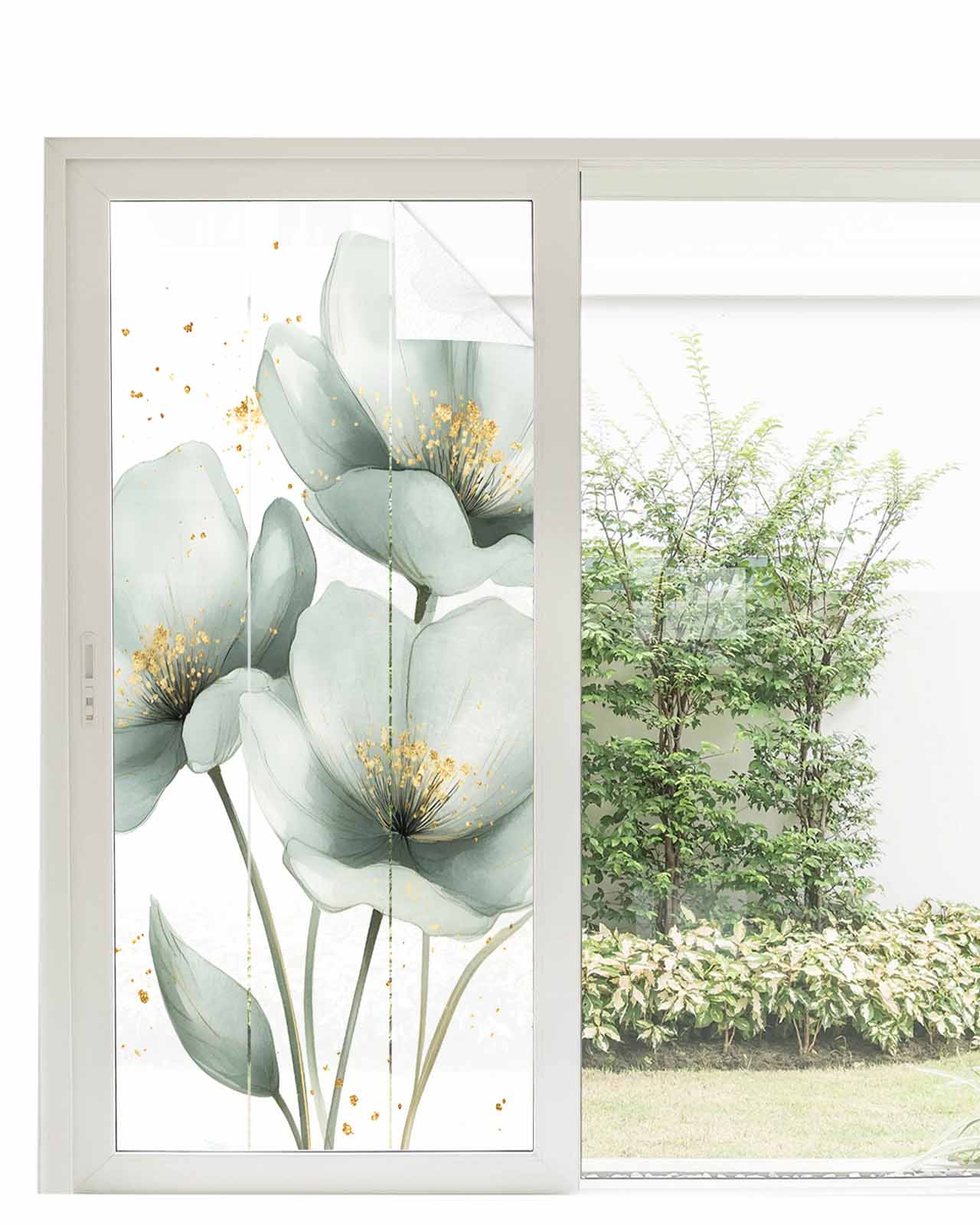 Window Privacy Film Vintage Spring Floral Stained Glass Window Film ...