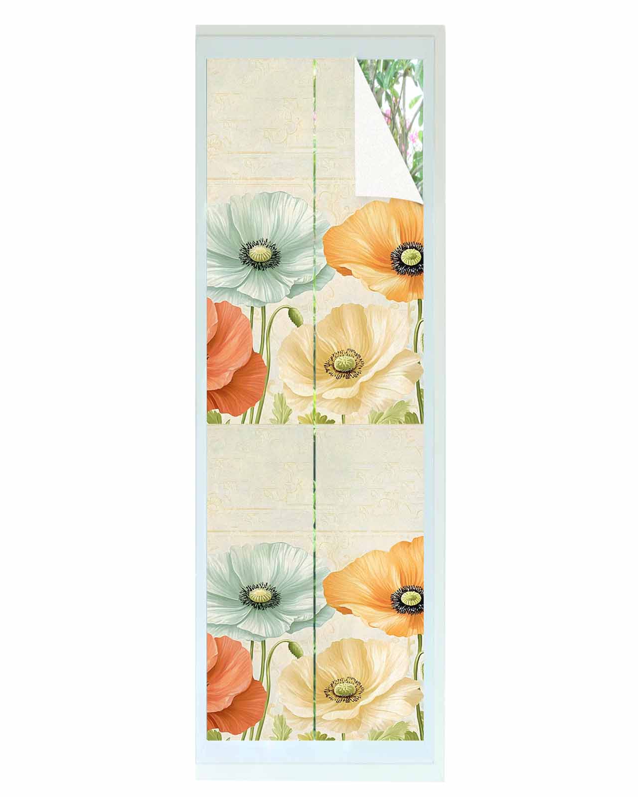 Window Privacy Film Vintage Spring Floral Stained Glass Window Film ...