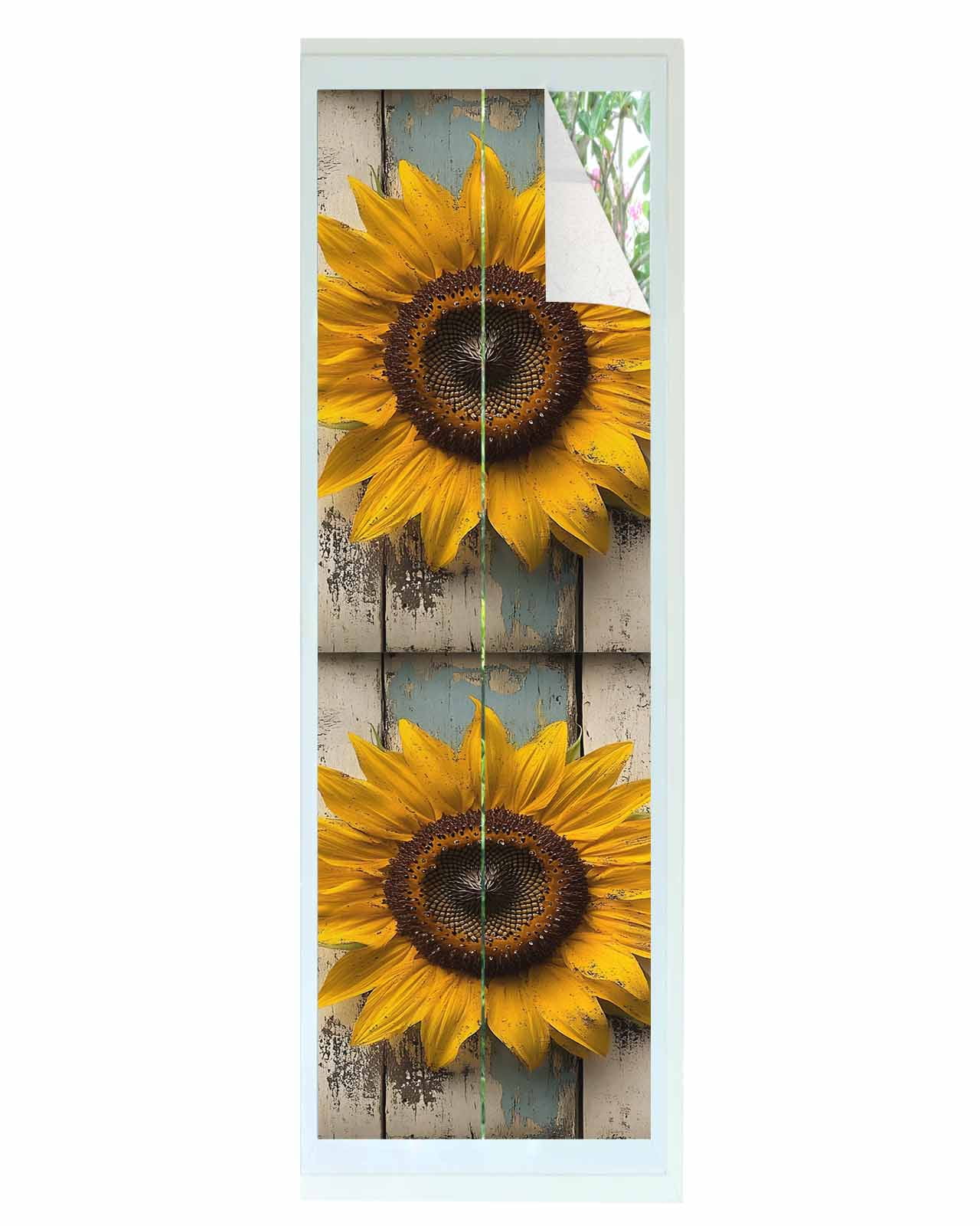 Window Privacy Film Vintage Sunflower Stained Glass Window Film ...