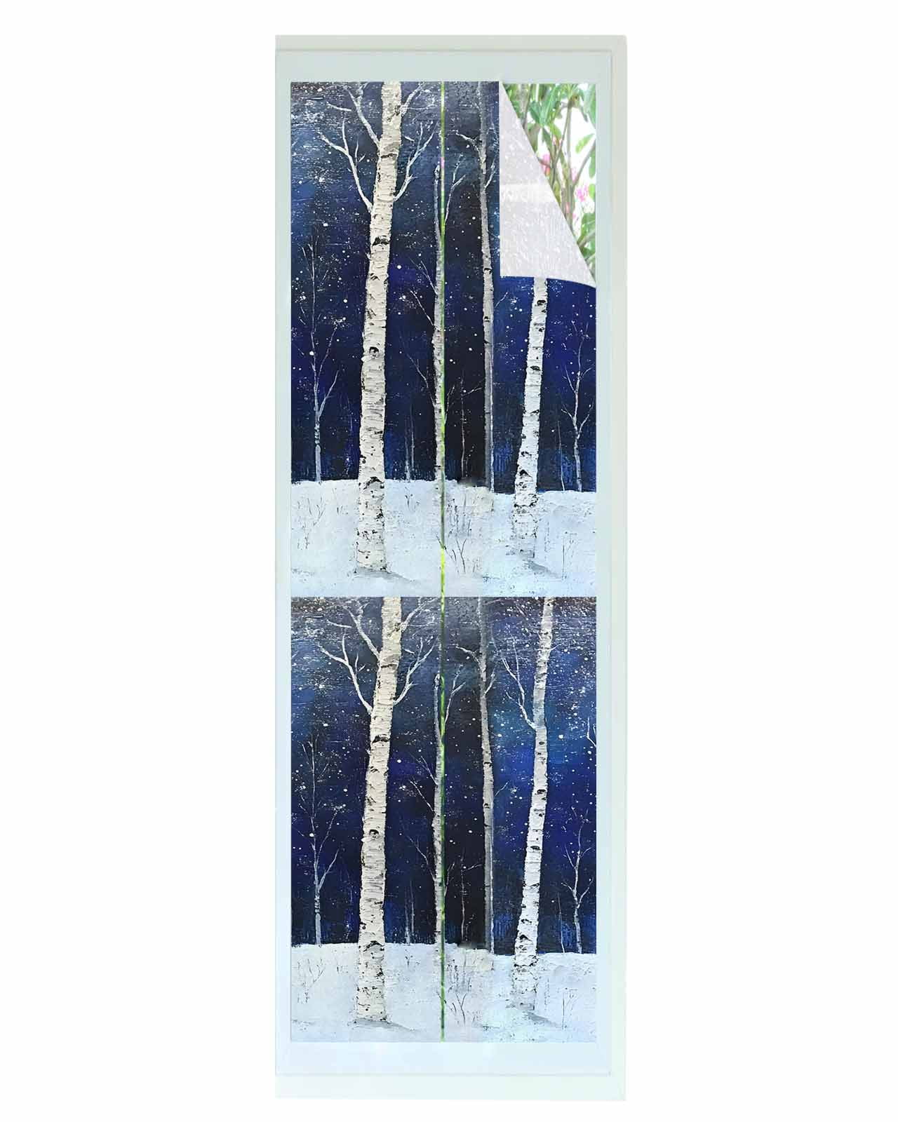 Window Privacy Film Vintage Trees Stained Glass Window Film Decorative ...
