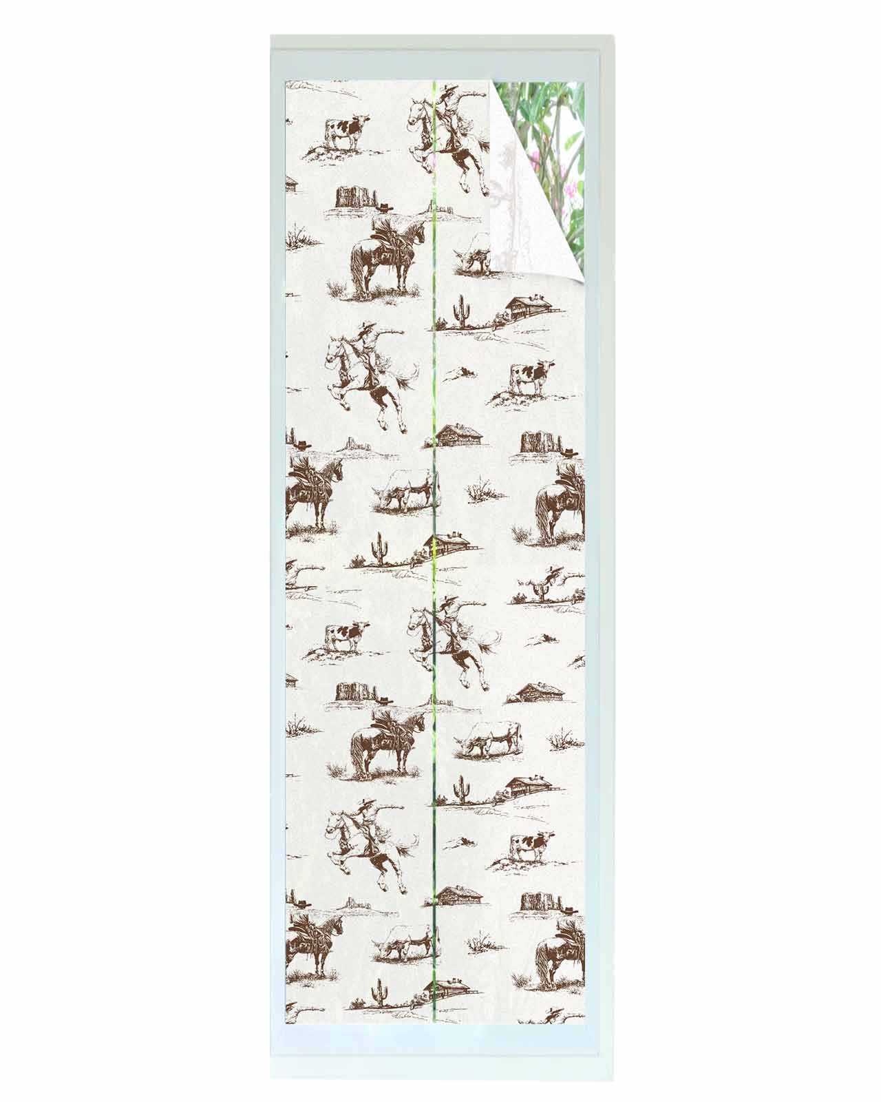 Window Privacy Film Vintage Western Stained Glass Window Film ...