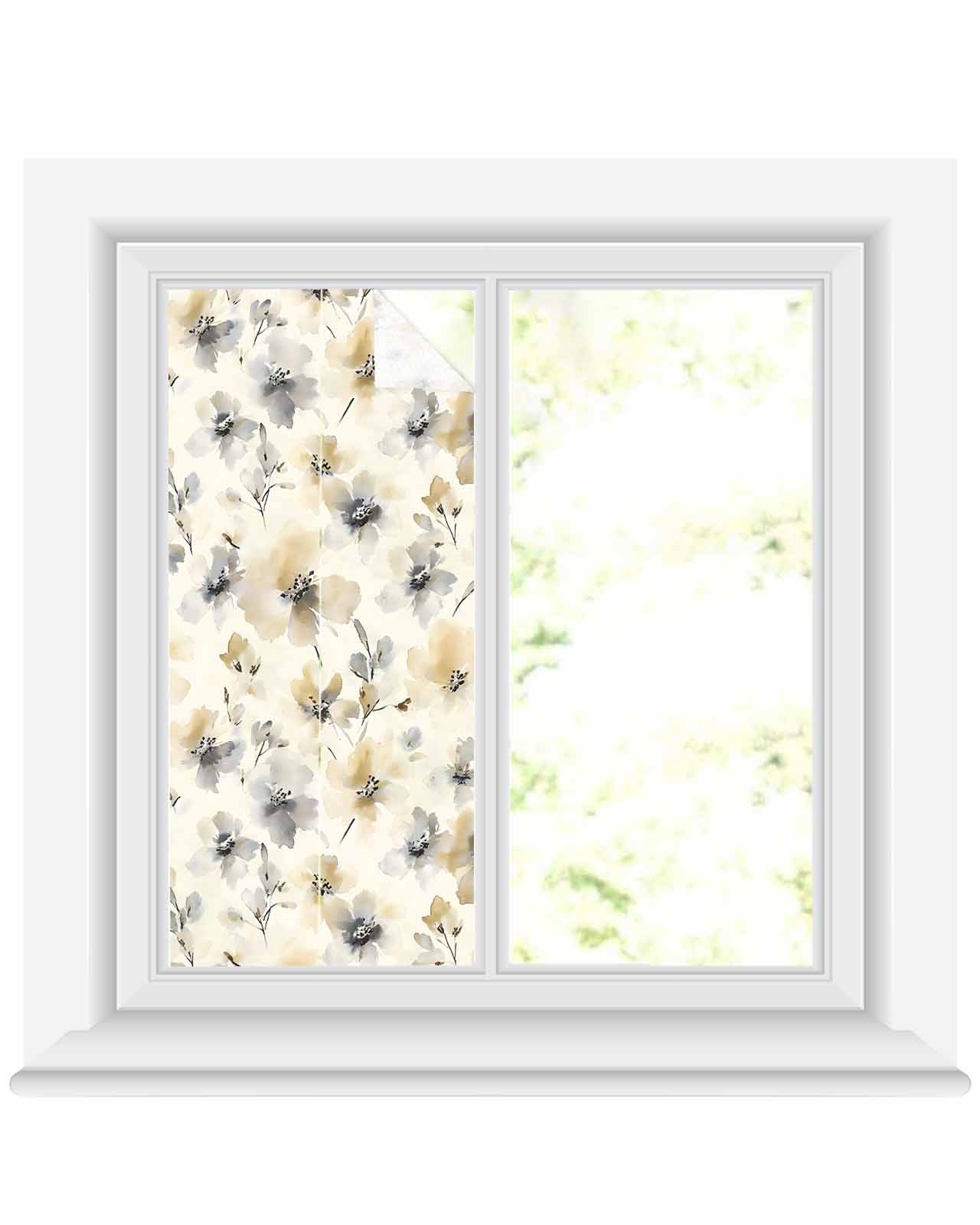 Window Privacy Film Watercolor Flowers Stained Glass Window Film ...
