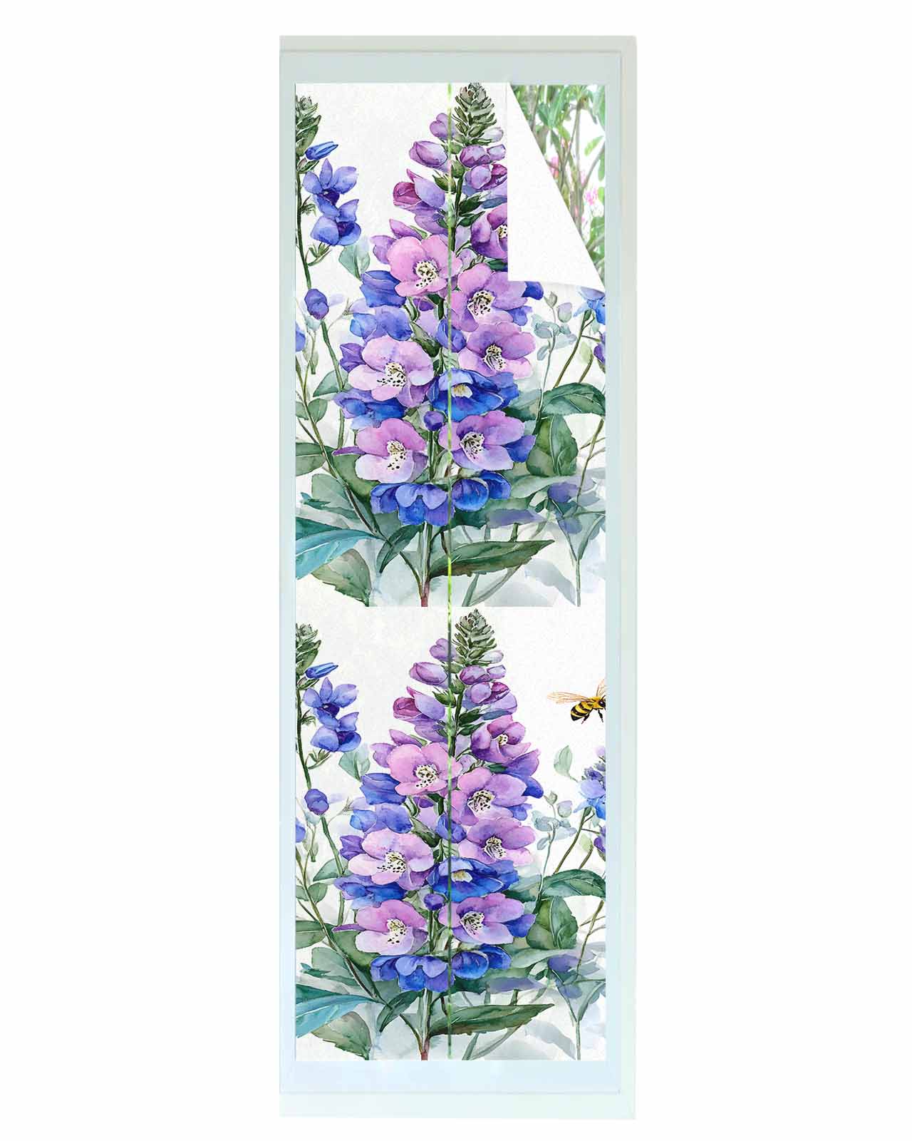 Window Privacy Film Watercolor Wildflowers Stained Glass Window Film ...