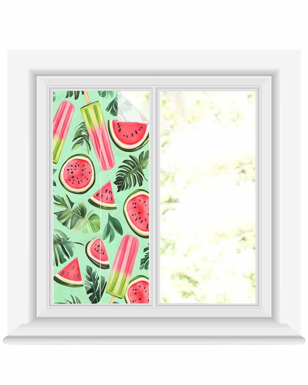 Window Privacy Film Watermelon Stained Glass Window Film Decorative Sun ...