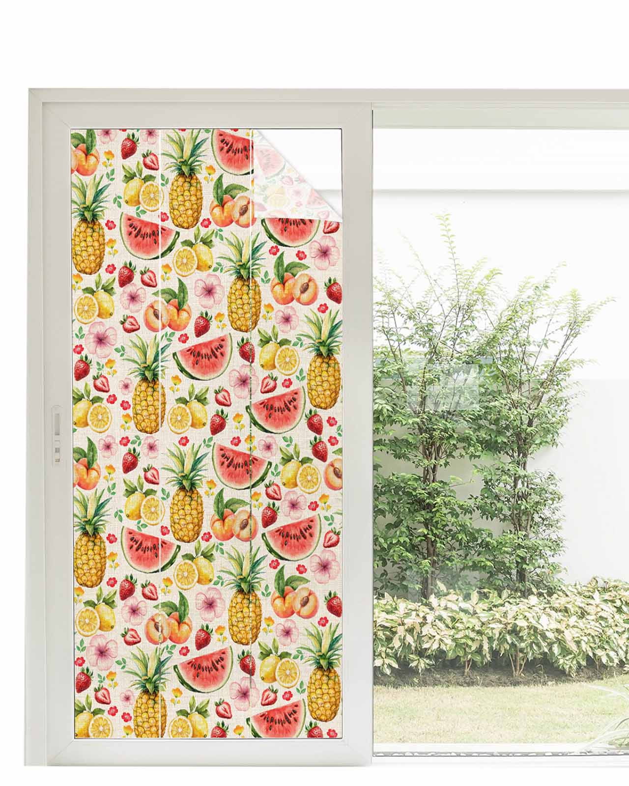 Window Privacy Film Watermelon Stained Glass Window Film Decorative Sun ...