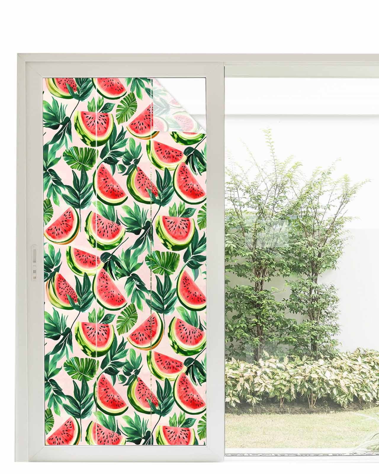 Window Privacy Film Watermelon Stained Glass Window Film Decorative Sun ...