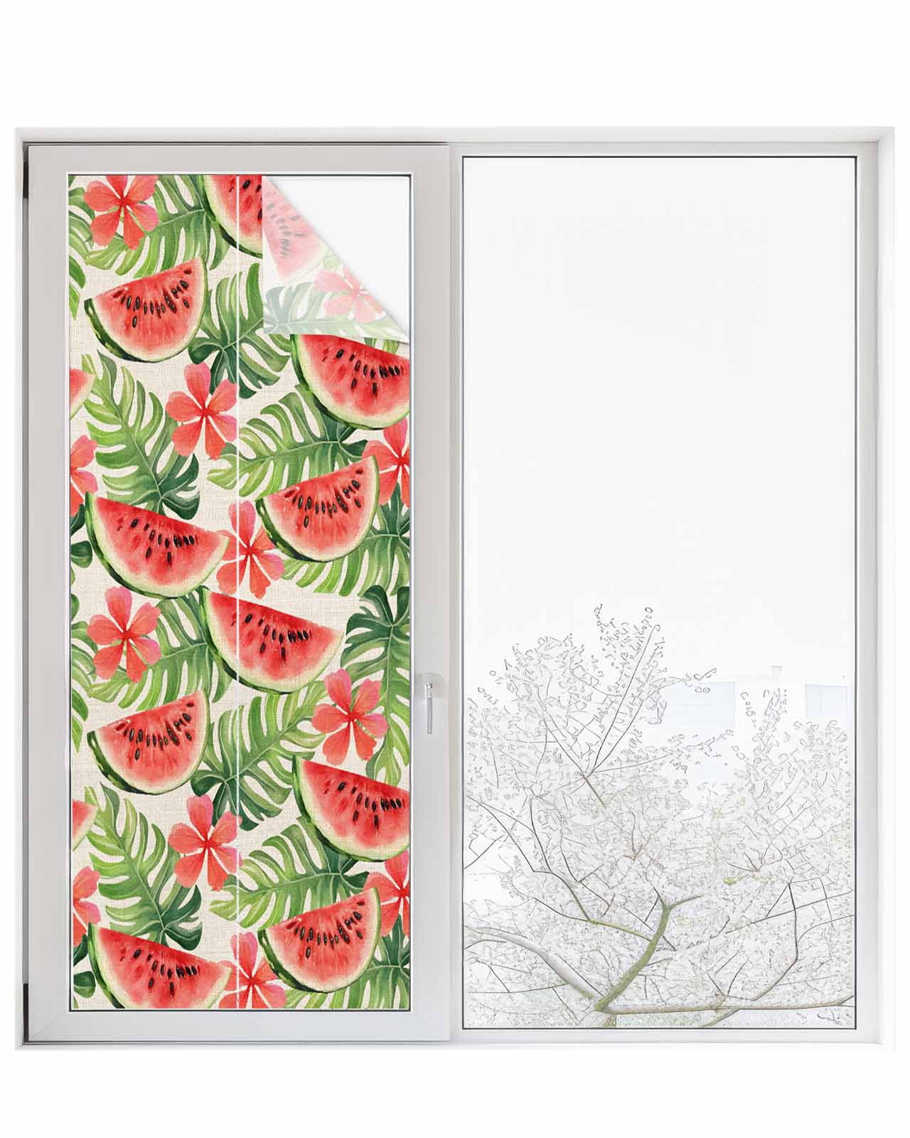 Window Privacy Film Watermelon Stained Glass Window Film Decorative Sun ...