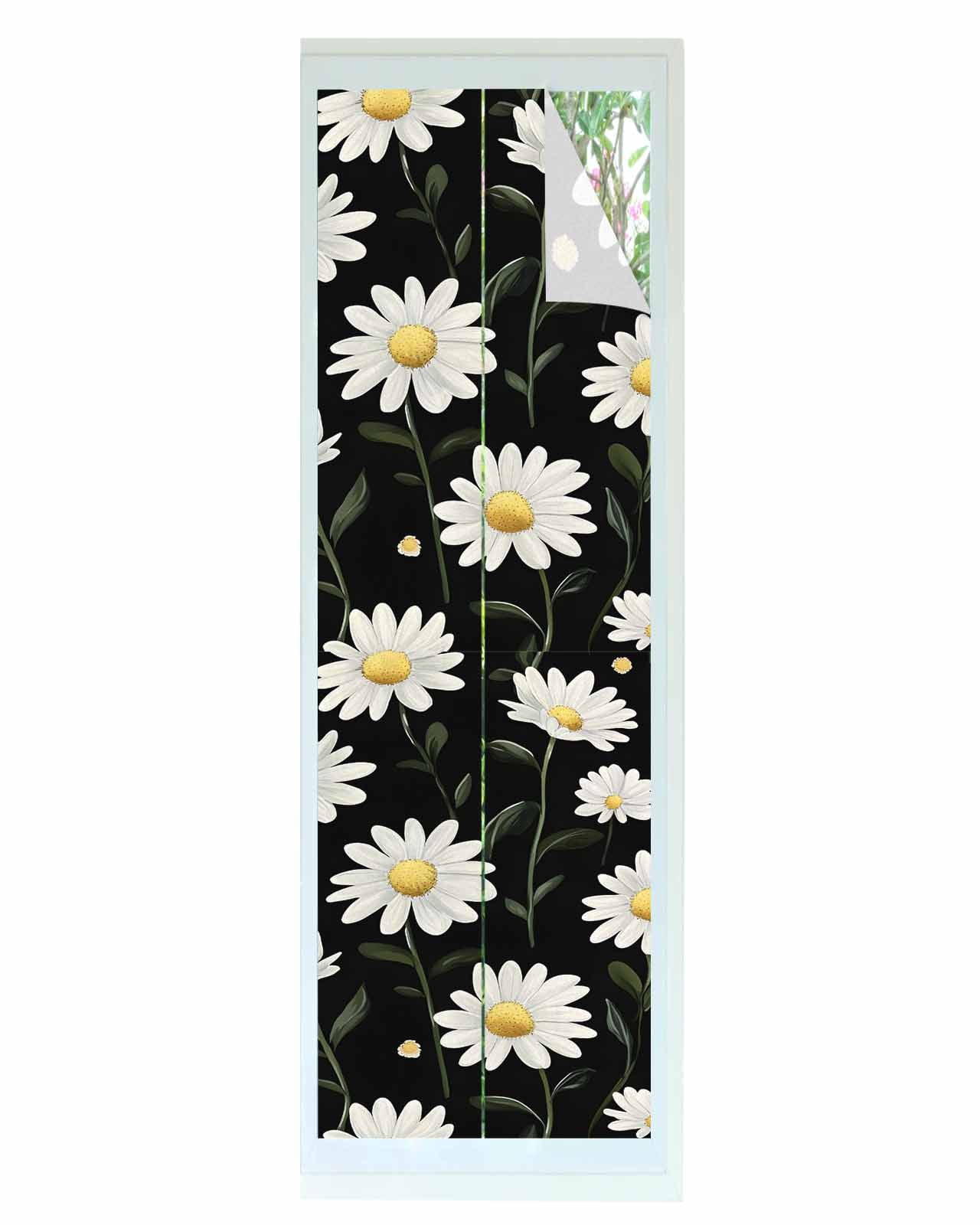 Window Privacy Film White Daisy Stained Glass Window Film Decorative ...