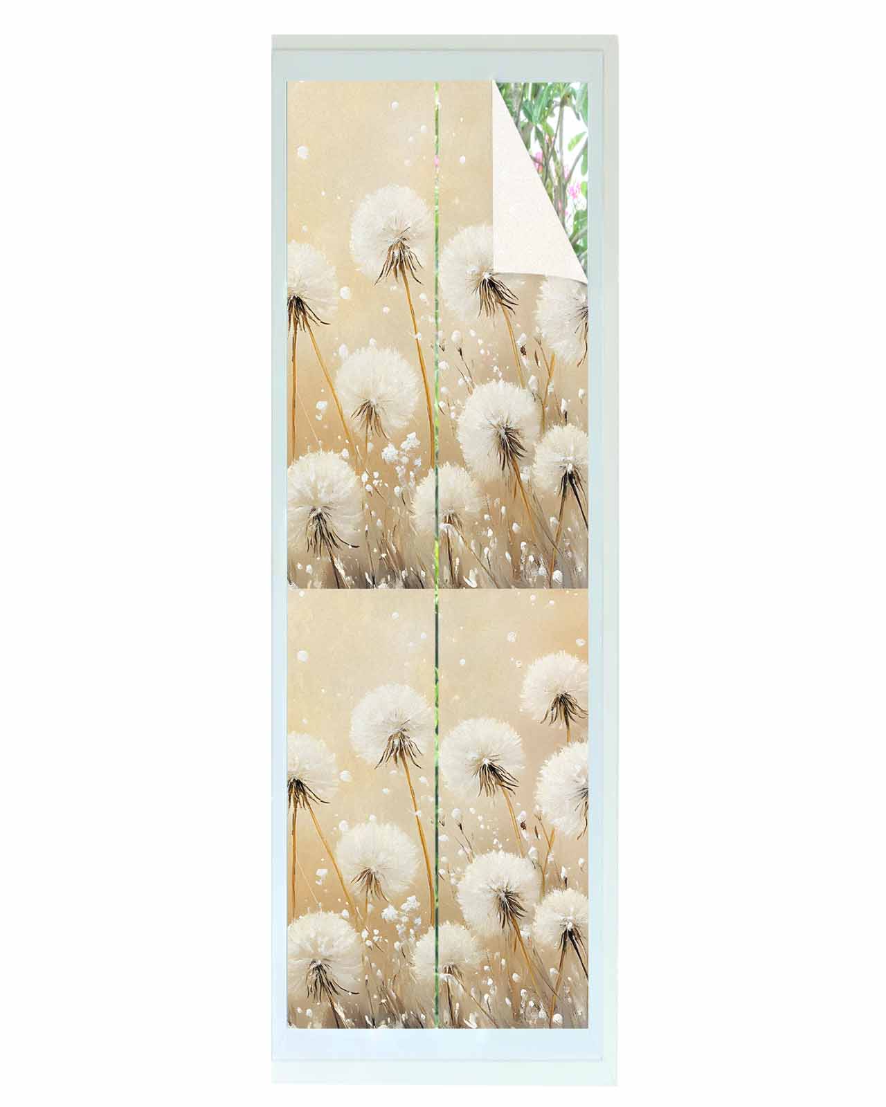 Window Privacy Film White Dandelion Stained Glass Window Film ...