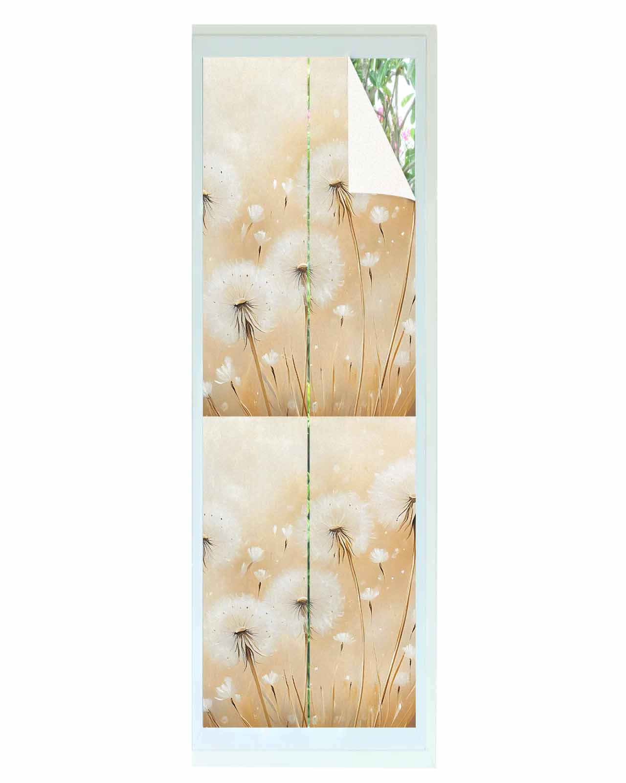 Window Privacy Film White Dandelion Stained Glass Window Film ...
