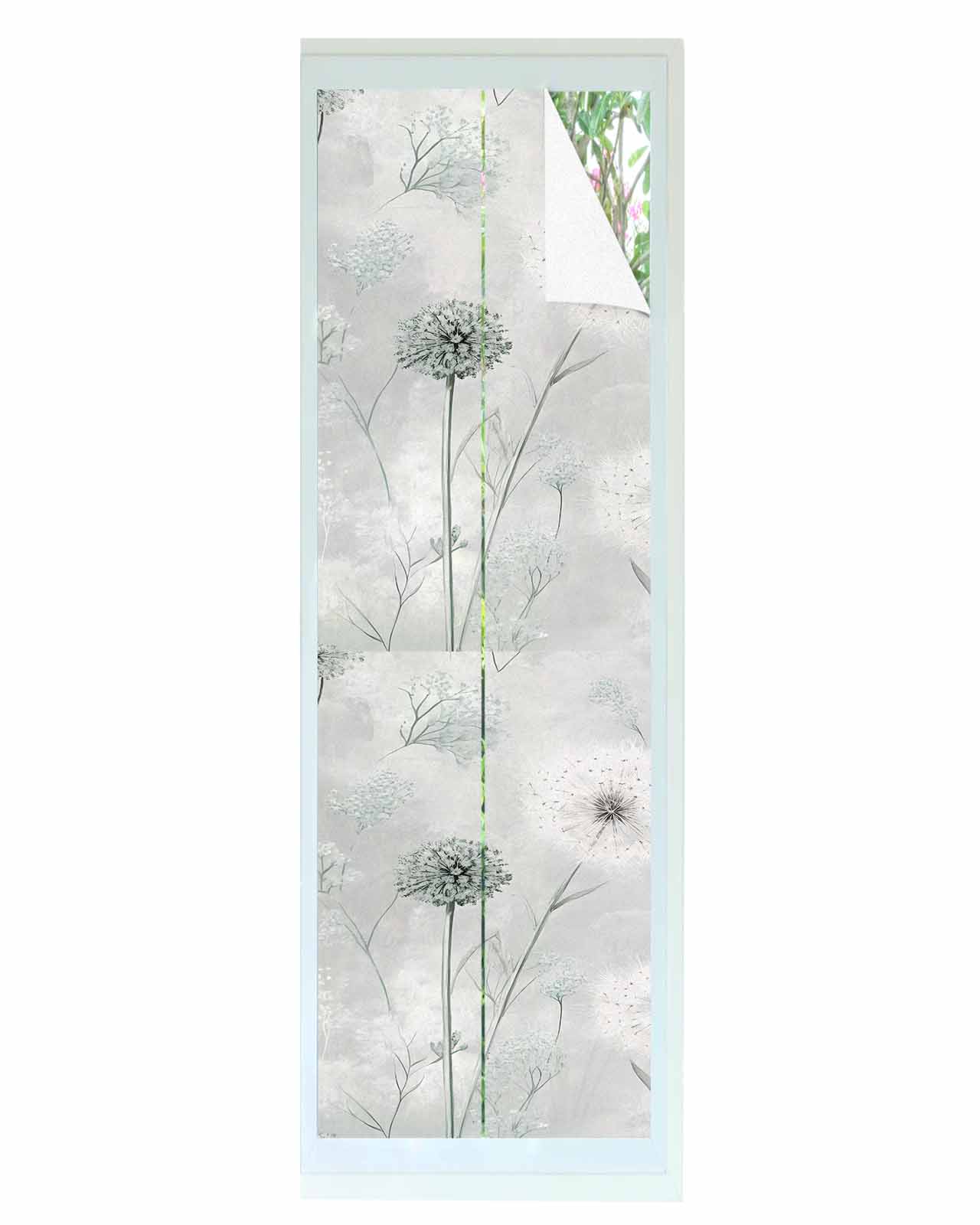 Window Privacy Film White Green Dandelion Stained Glass Window Film ...