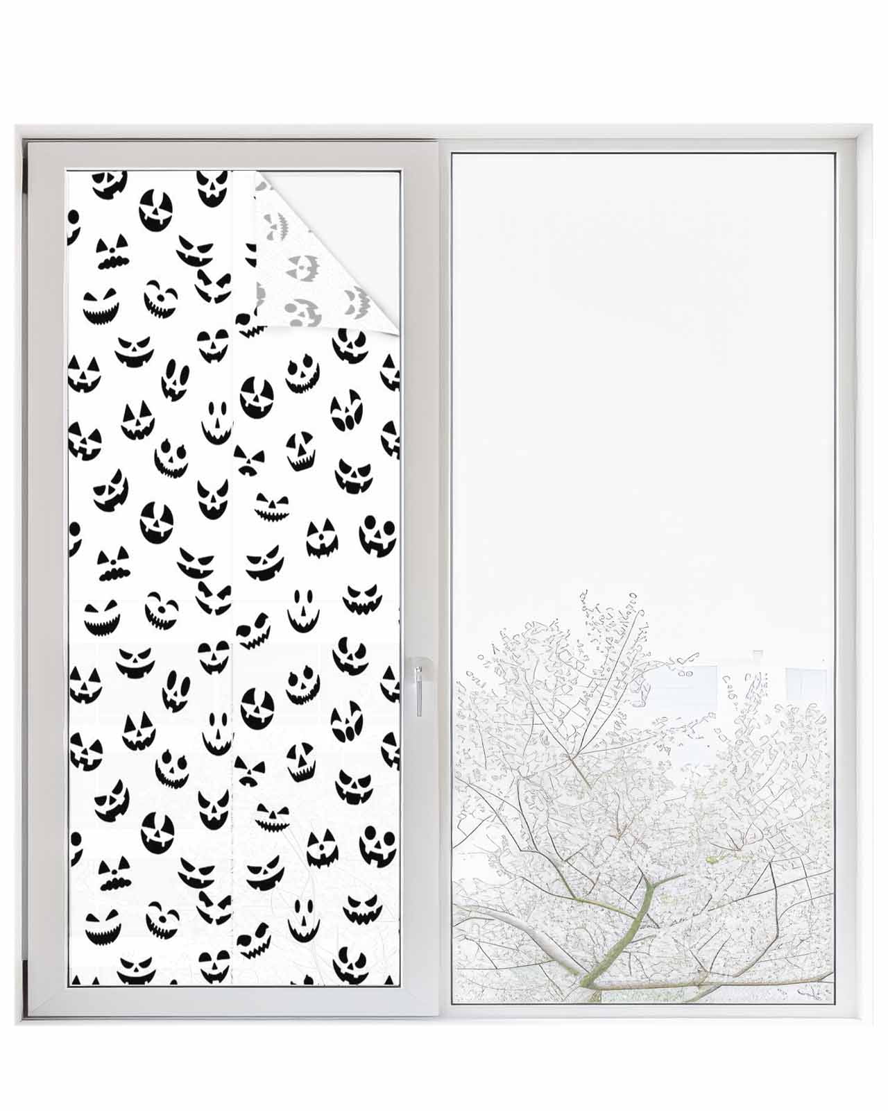 Window Privacy Film White Halloween Stained Glass Window Film ...