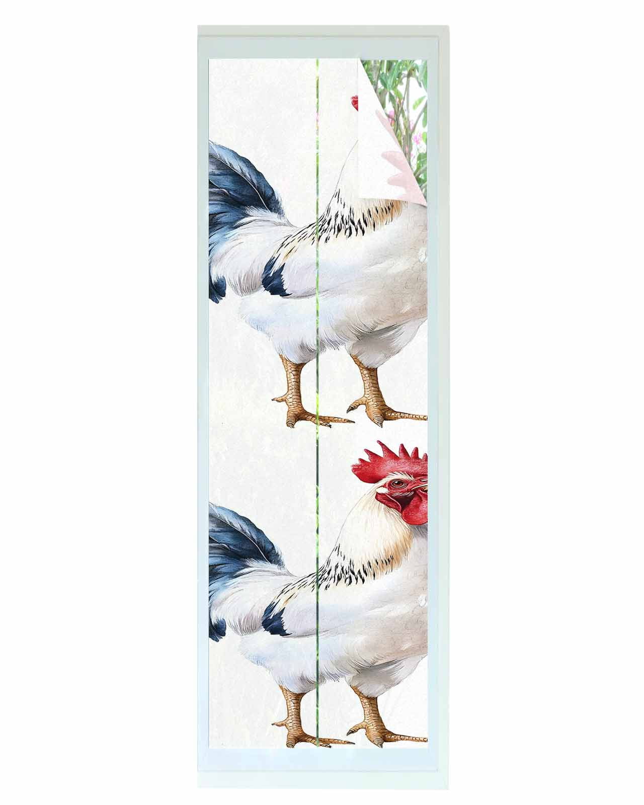 Window Privacy Film White Rooster Stained Glass Window Film Decorative ...