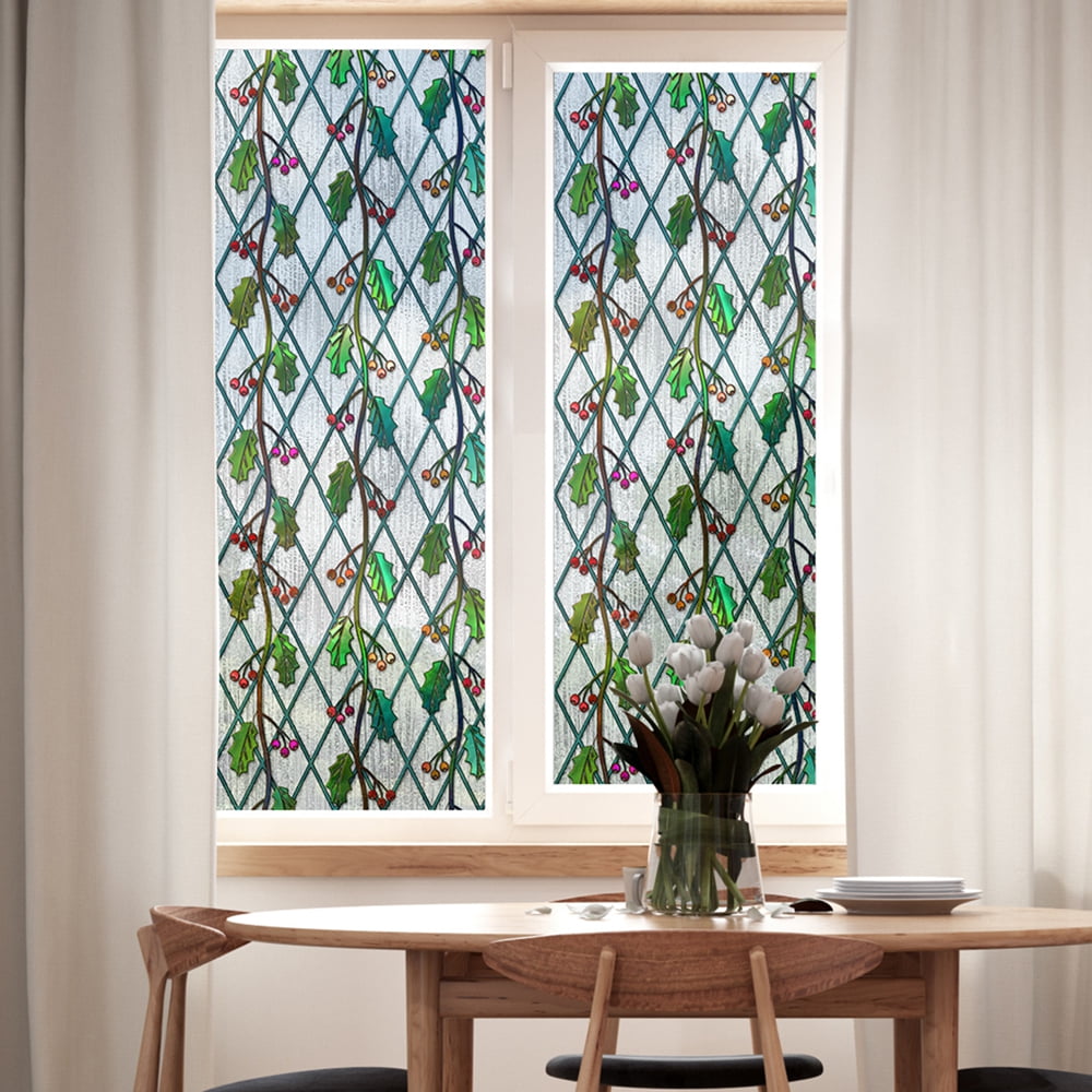 Window Privacy Film, Wildflower Retro Window Clings, 3D Decorative ...