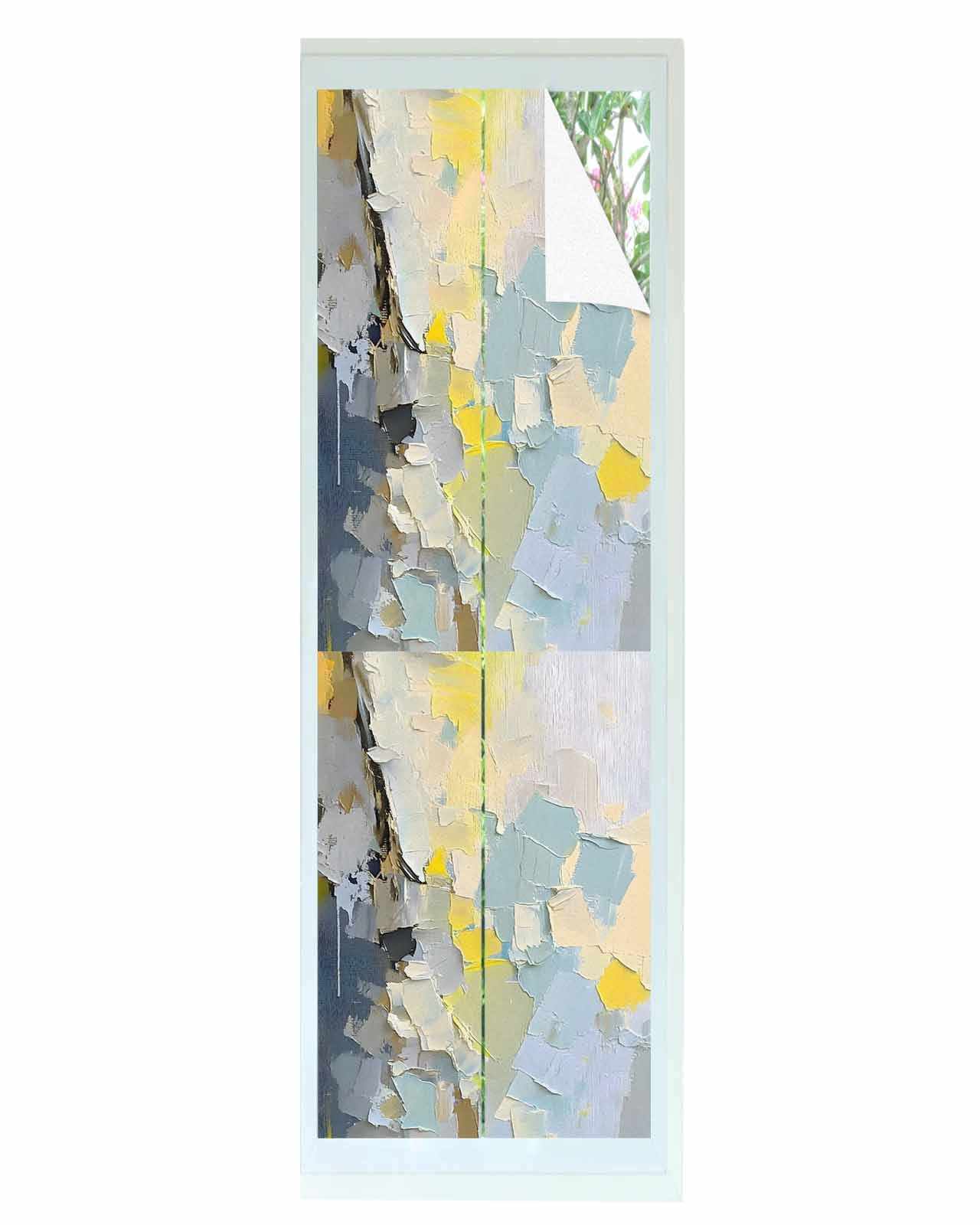 Window Privacy Film Yellow Blue Color Blocks Stained Glass Window Film ...