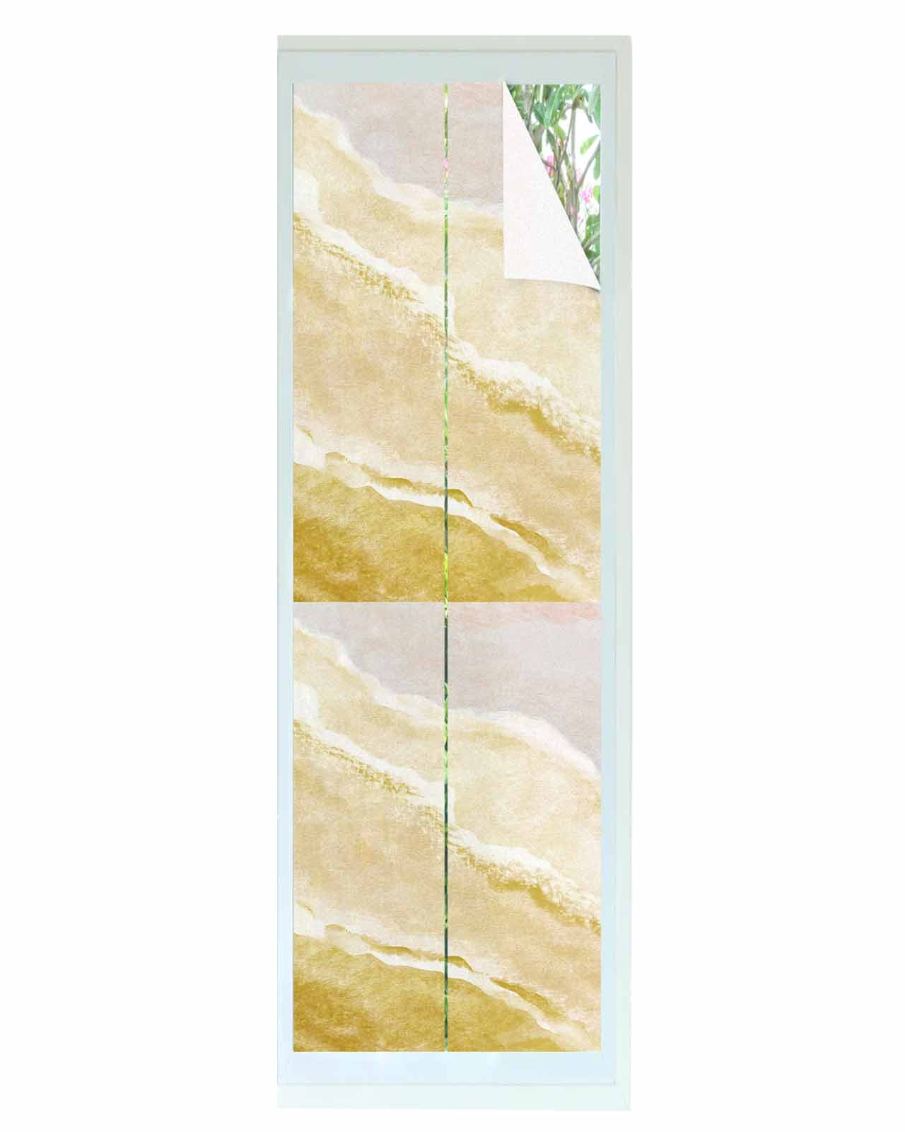 Window Privacy Film, Yellow Coastal Ombre UV Sun Blocking Window Tint ...