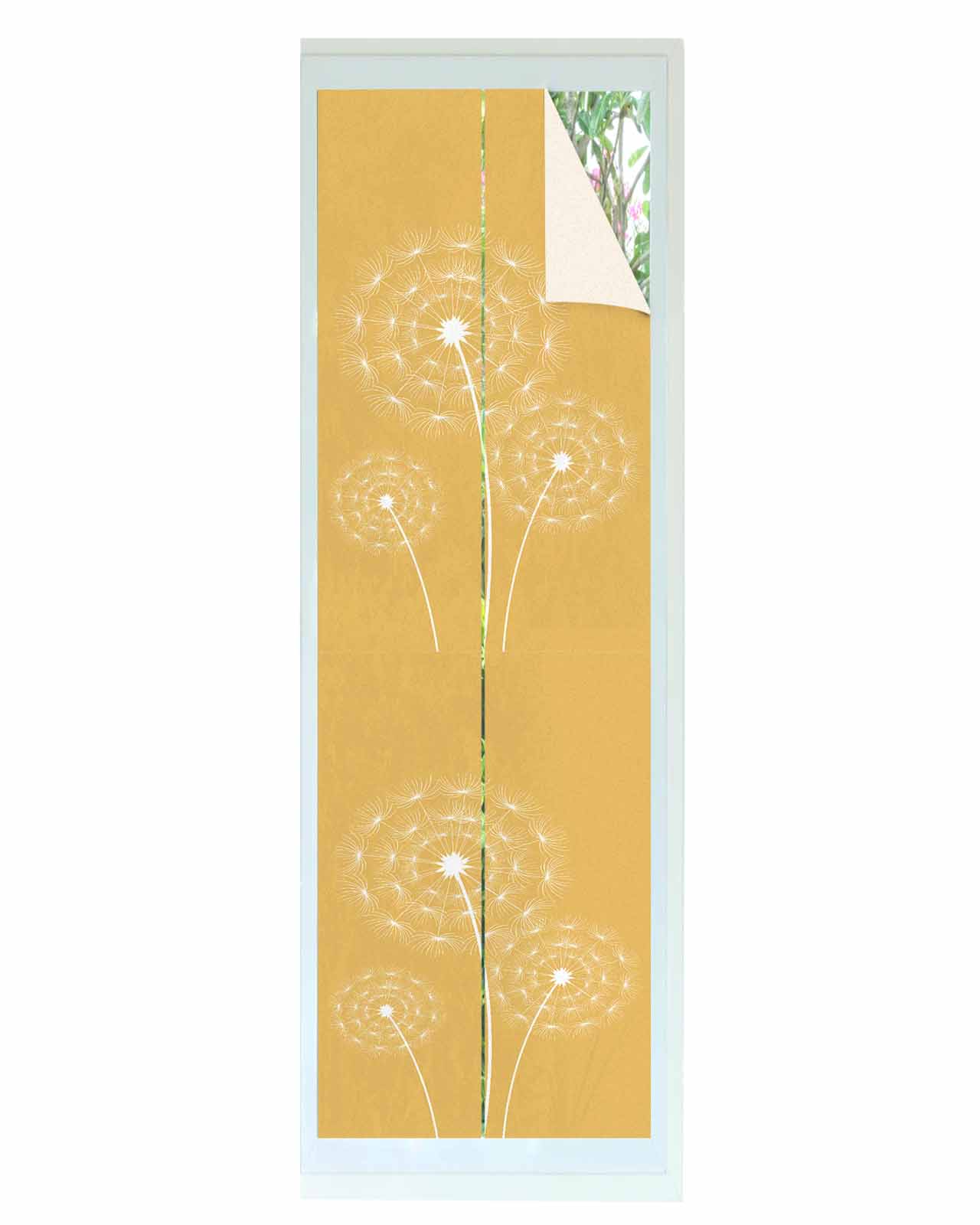 Window Privacy Film Yellow Dandelion Stained Glass Window Film ...