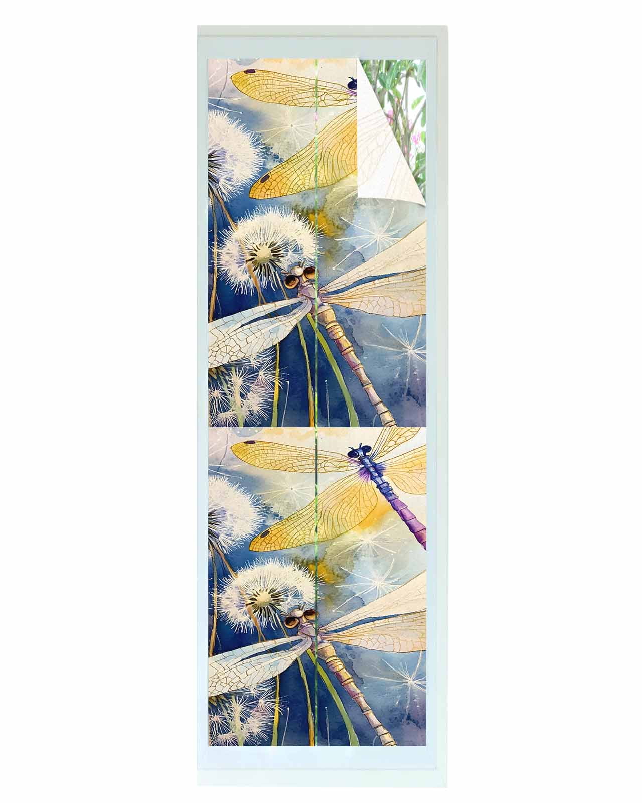 Window Privacy Film Yellow Dragonfly Stained Glass Window Film ...