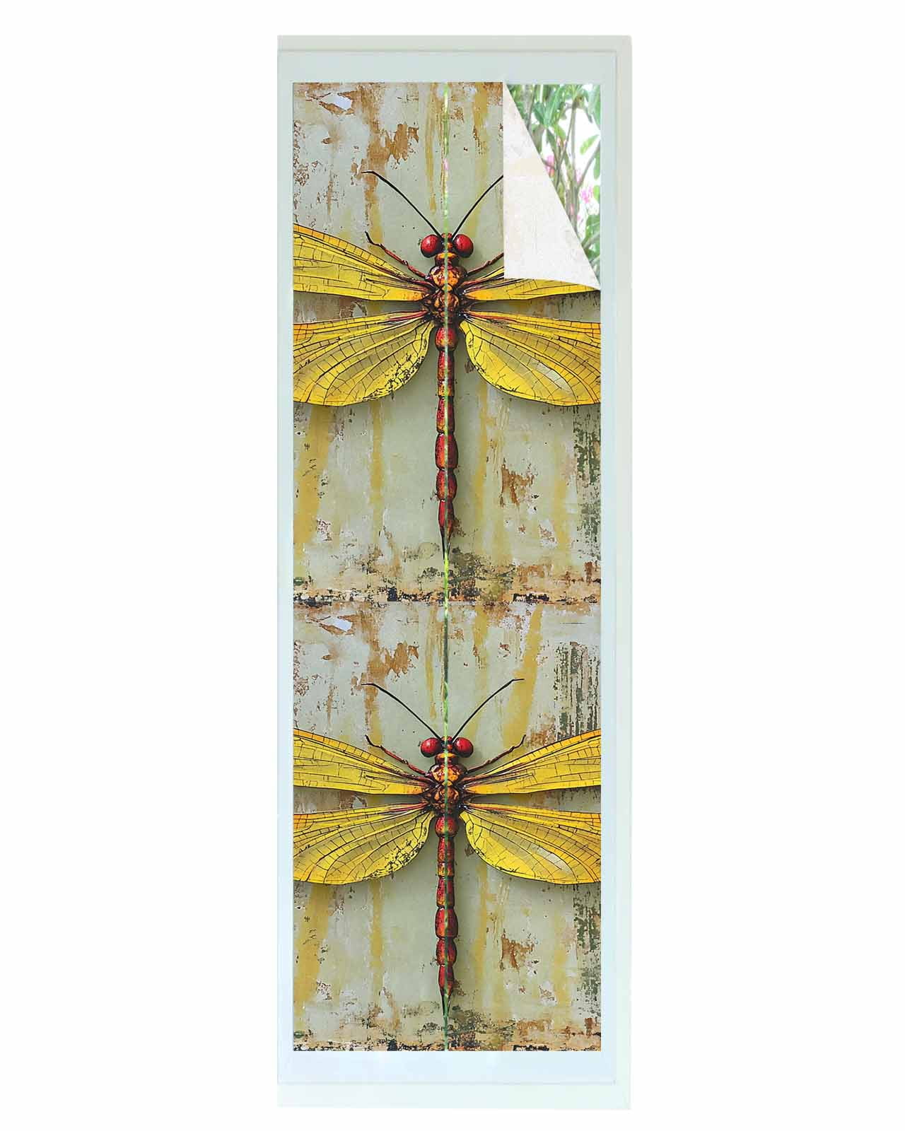 Window Privacy Film Yellow Dragonfly Stained Glass Window Film ...