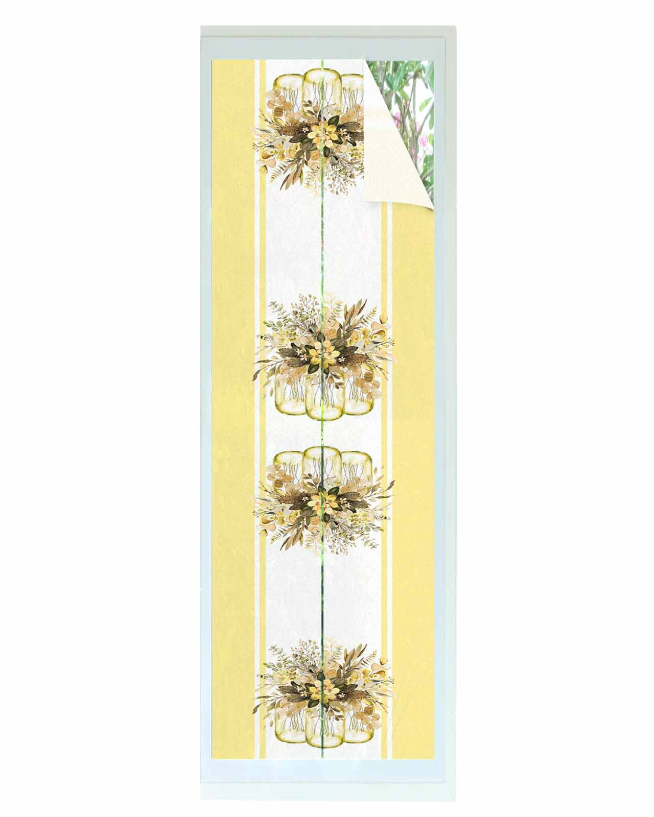 Window Privacy Film, Yellow Eucalyptus Leaves UV Sun Blocking Window ...