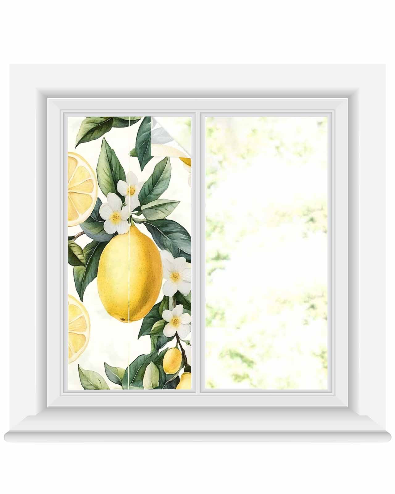 Window Privacy Film Yellow Lemon Stained Glass Window Film Decorative ...