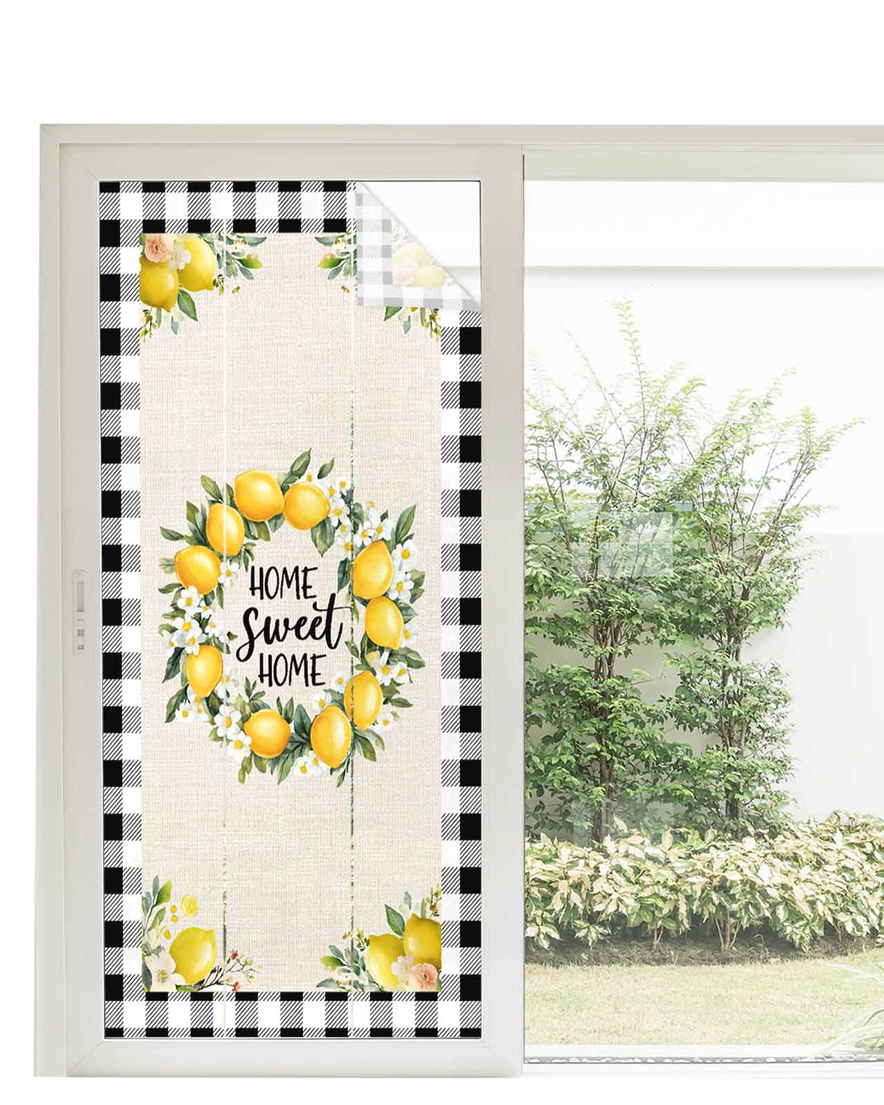 Window Privacy Film Yellow Lemon Stained Glass Window Film Decorative ...