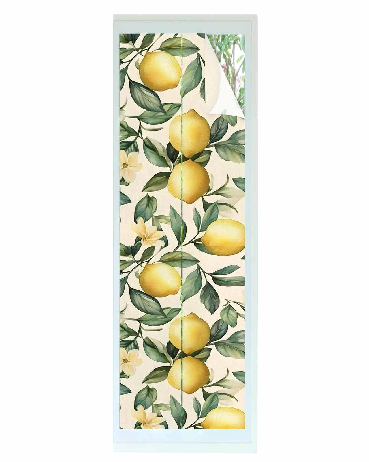 Window Privacy Film Yellow Lemon Stained Glass Window Film Decorative ...