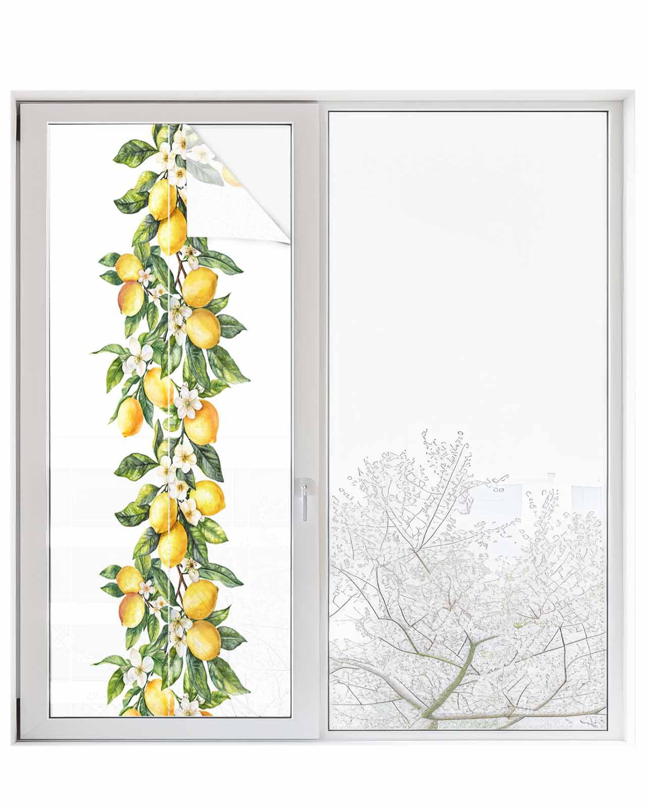 Window Privacy Film Yellow Lemon Stained Glass Window Film Decorative ...