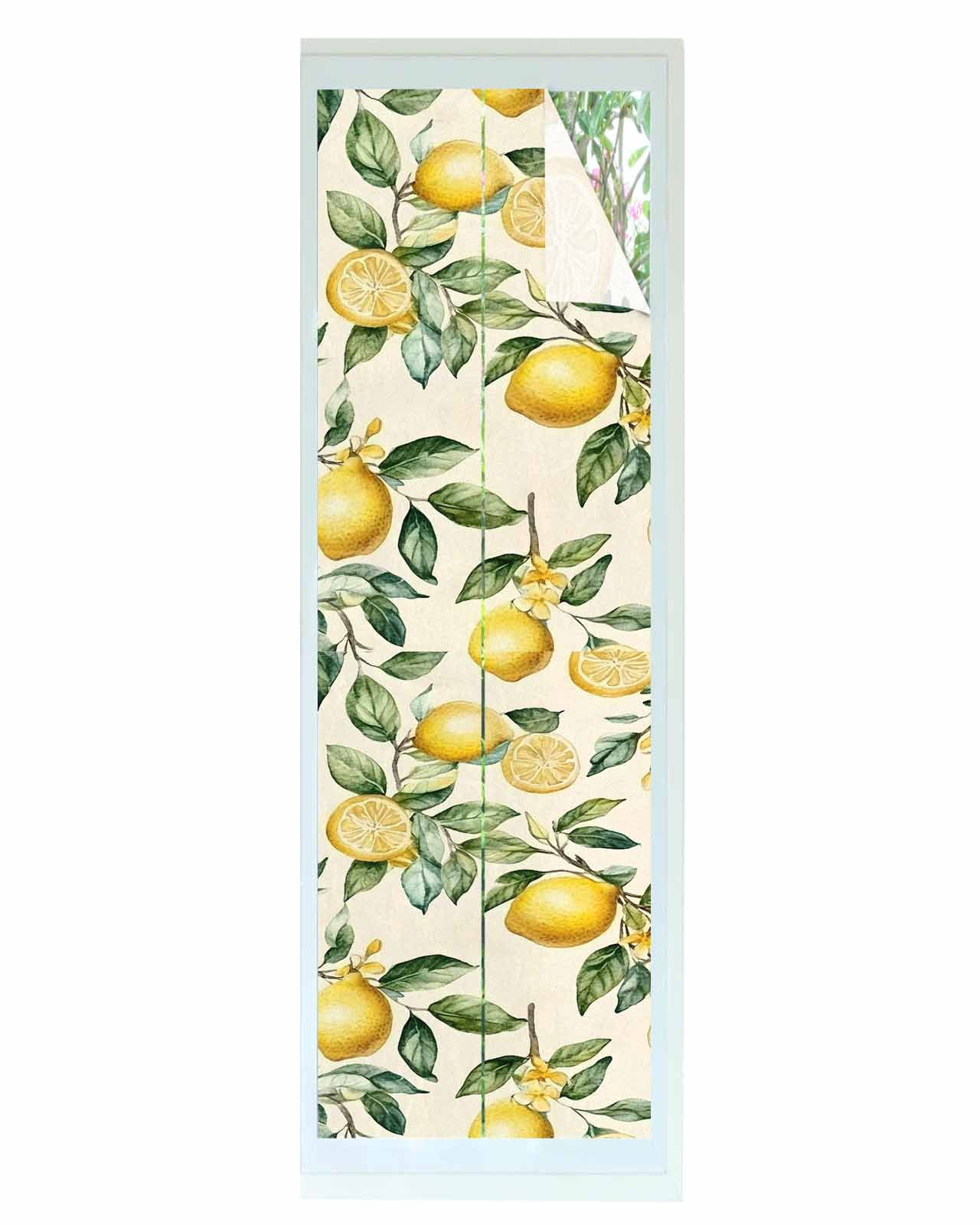 Window Privacy Film Yellow Lemon Stained Glass Window Film Decorative ...