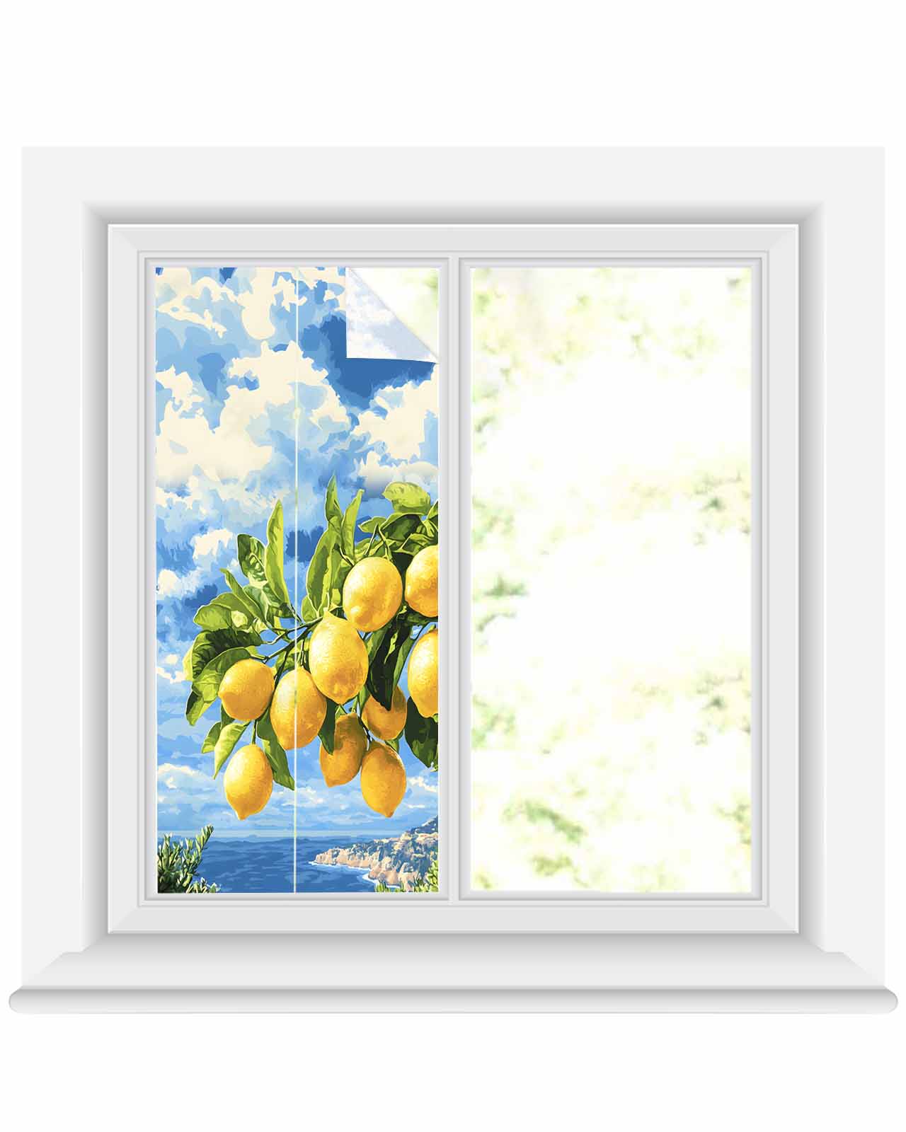 Window Privacy Film Yellow Lemon Stained Glass Window Film Decorative ...