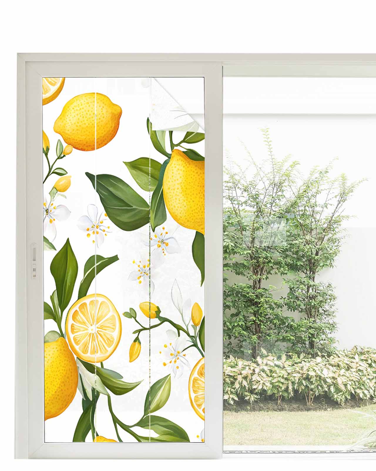 Window Privacy Film Yellow Lemon Stained Glass Window Film Decorative ...