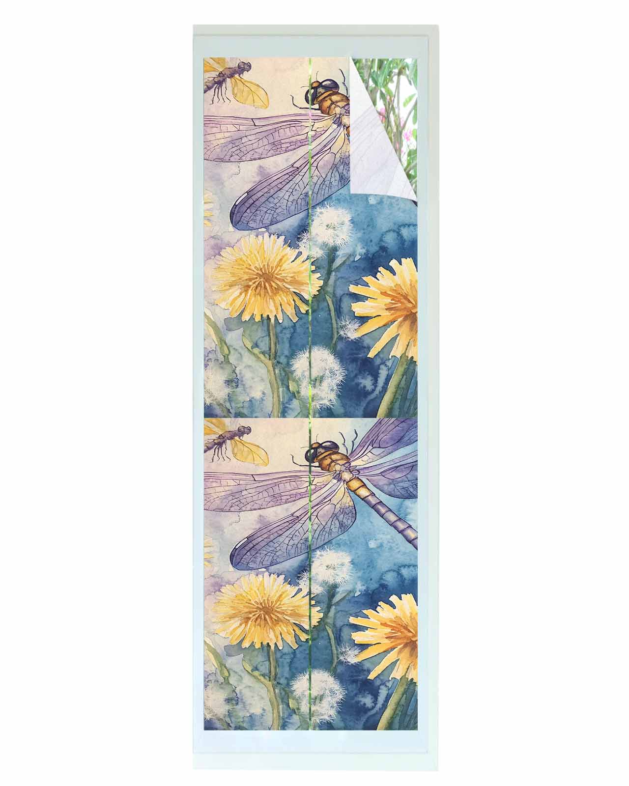 Window Privacy Film Yellow Spring Floral Stained Glass Window Film ...