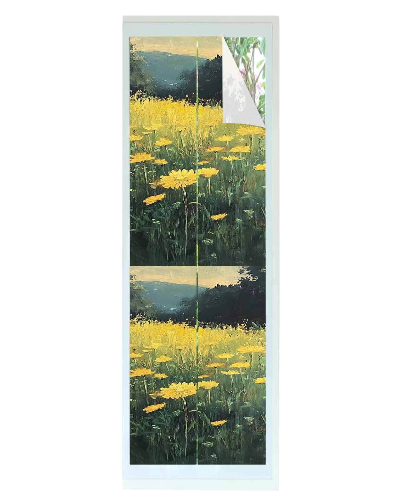 Window Privacy Film Yellow Spring Floral Stained Glass Window Film ...