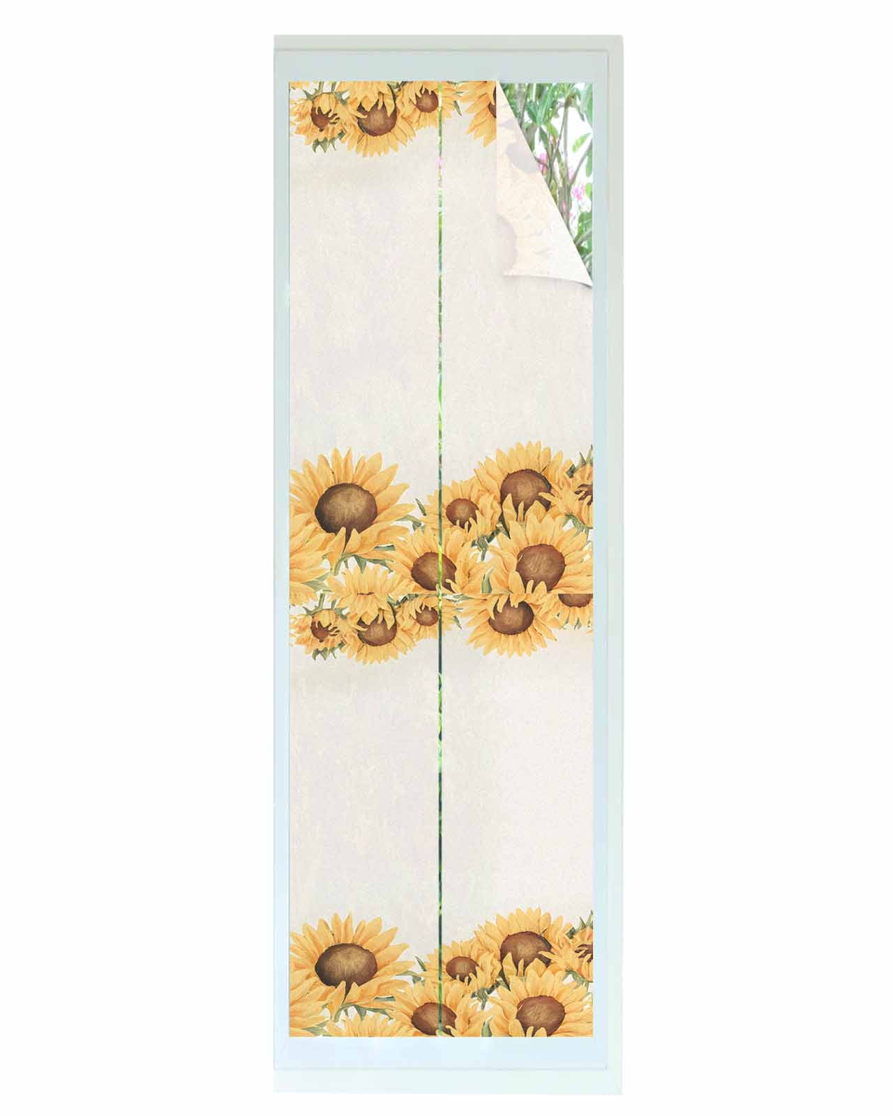 Window Privacy Film Yellow Sunflower Stained Glass Window Film ...