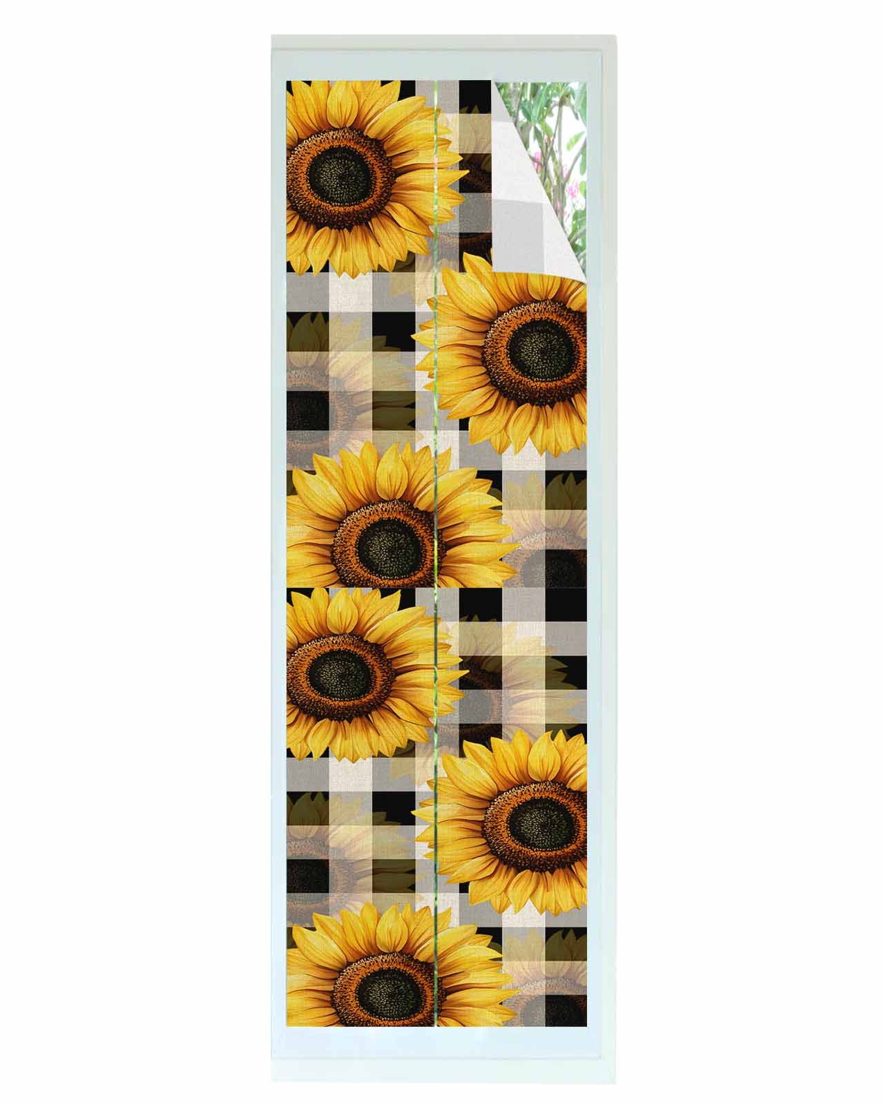 Window Privacy Film Yellow Sunflower Stained Glass Window Film ...