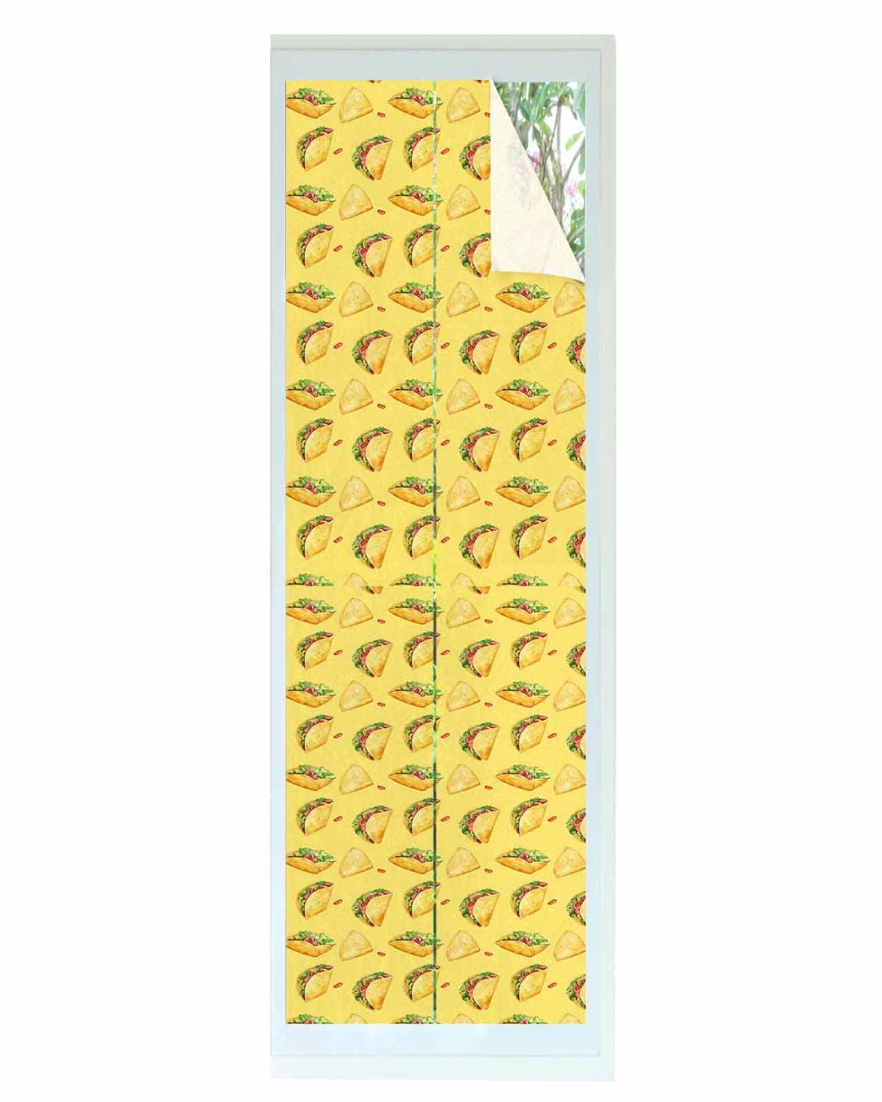 Window Privacy Film Yellow Tacos Stained Glass Window Film Decorative ...