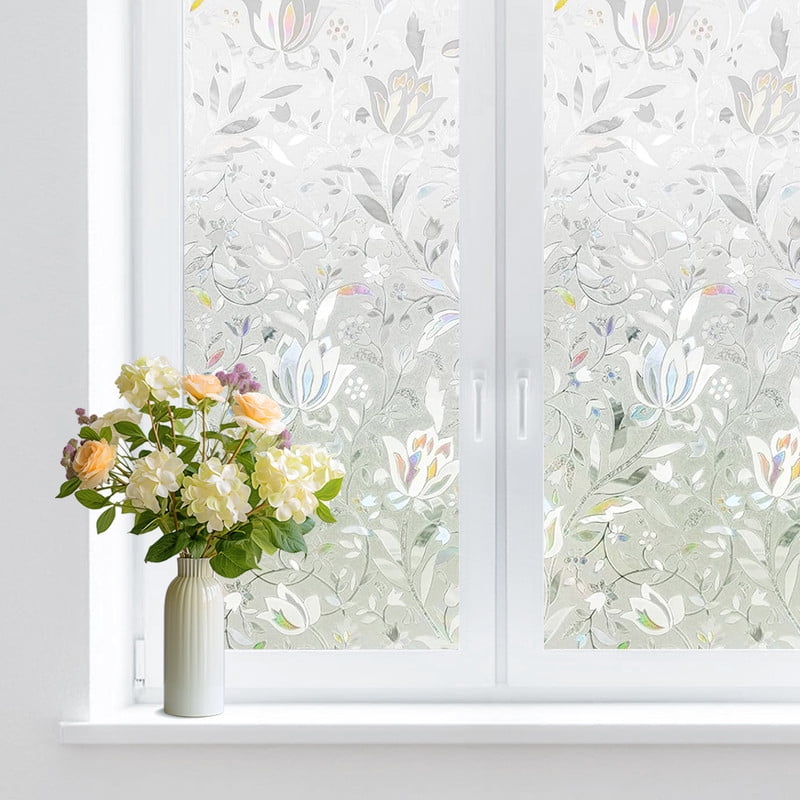 Window Privacy Films, 3D Decorative Rainbow Window Clings, Stained ...