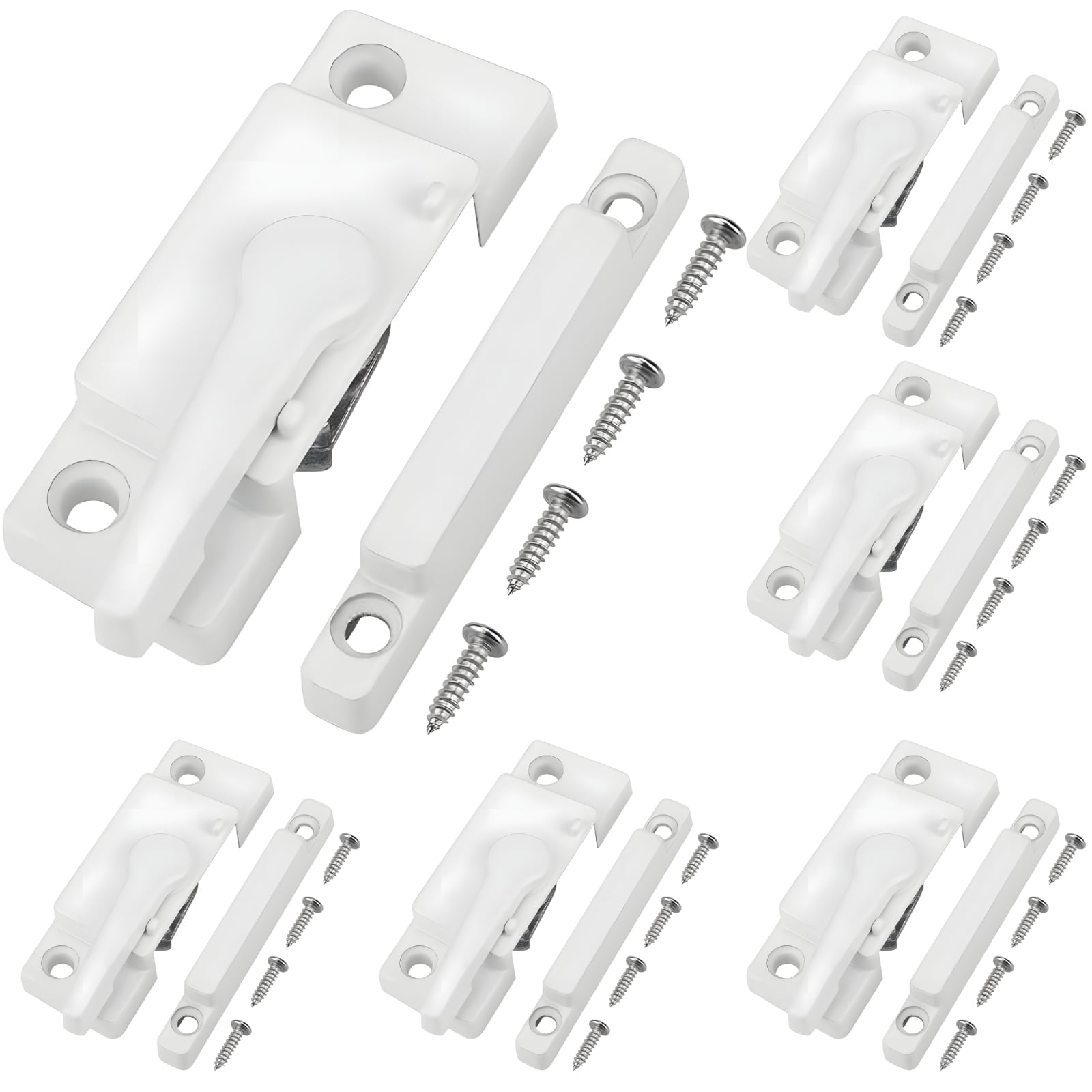 6 Pcs Window Sash Lock Set,Push-Pull Lock for Aluminum Wood Plastic ...