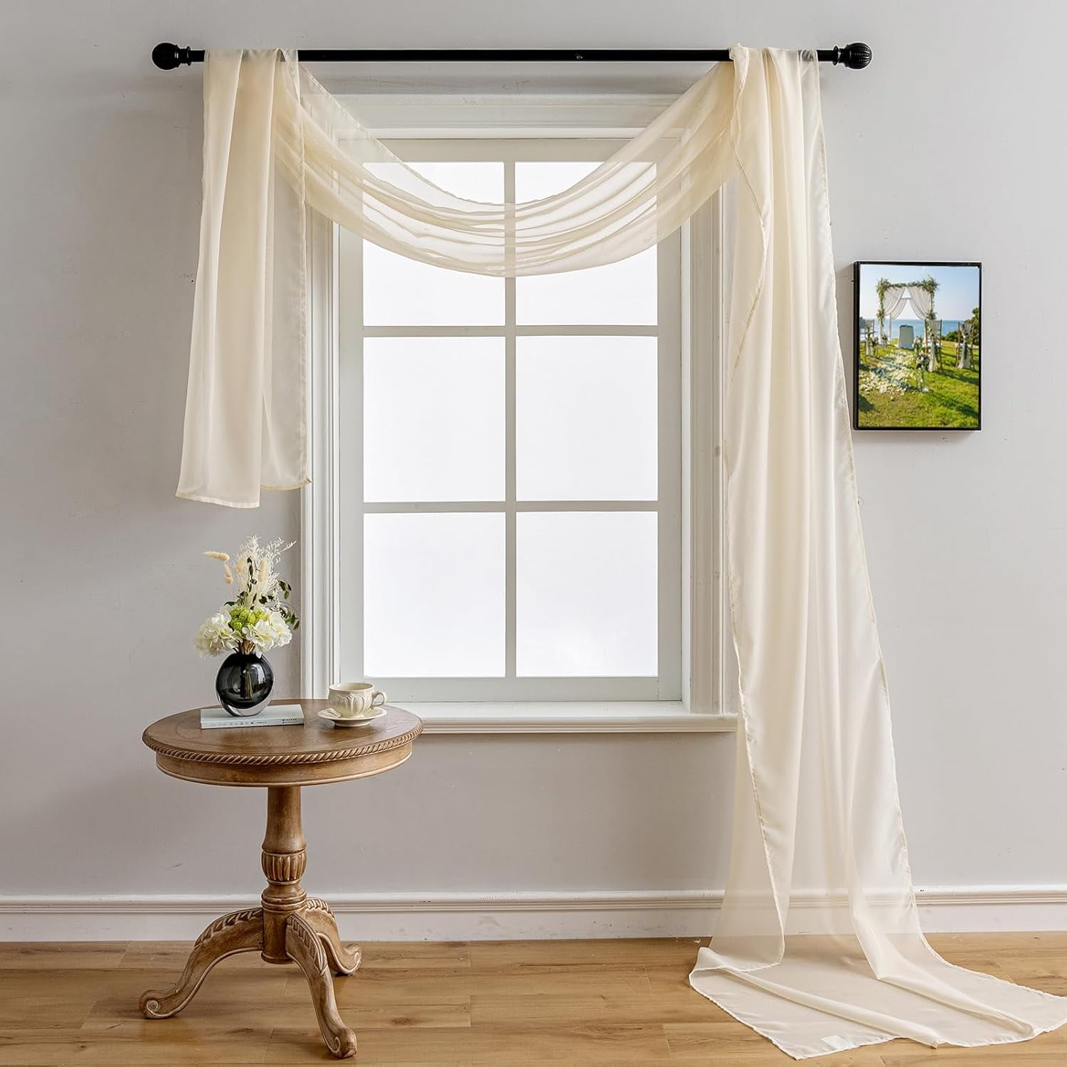 Window Scarf Bed Canopy Curtains Wedding Arch Draping Fabric 144 Inches ...