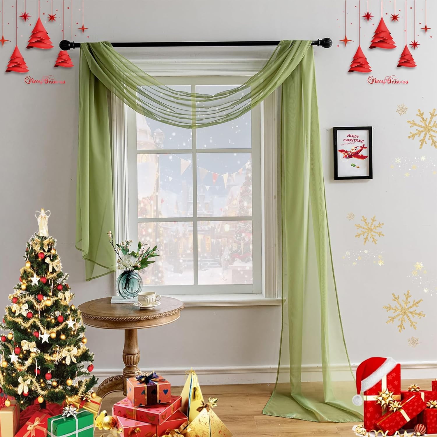 Window Scarf Bed Canopy Curtains Wedding Arch Draping Fabric 144 Inches ...