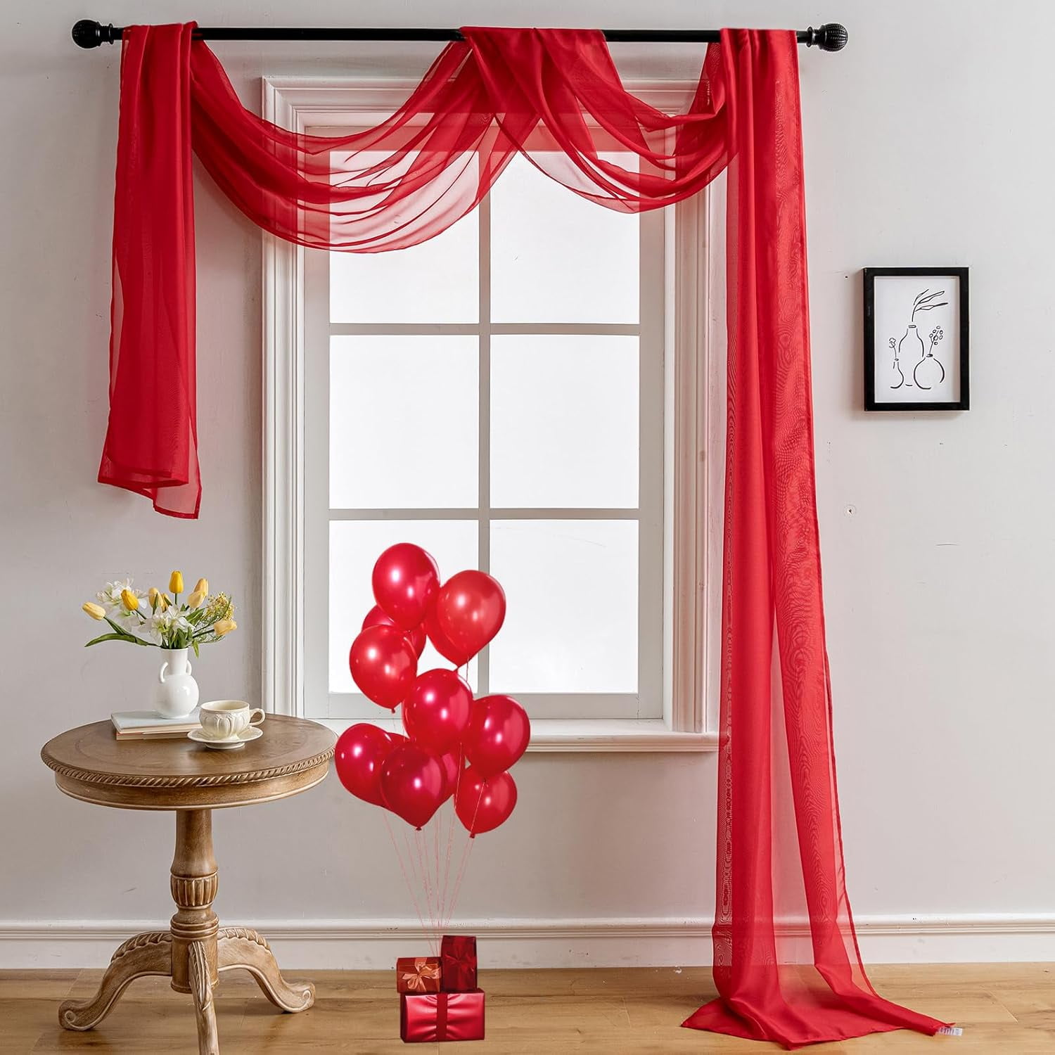Window Scarf Bed Canopy Curtains Wedding Arch Draping Fabric 144 Inches ...