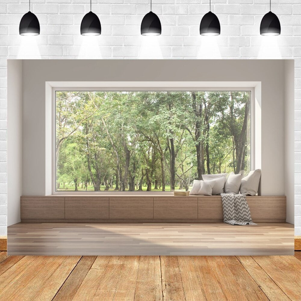Window Scenery Spring Flower Scene Backdrop Summer Seaside Sea Ocean ...